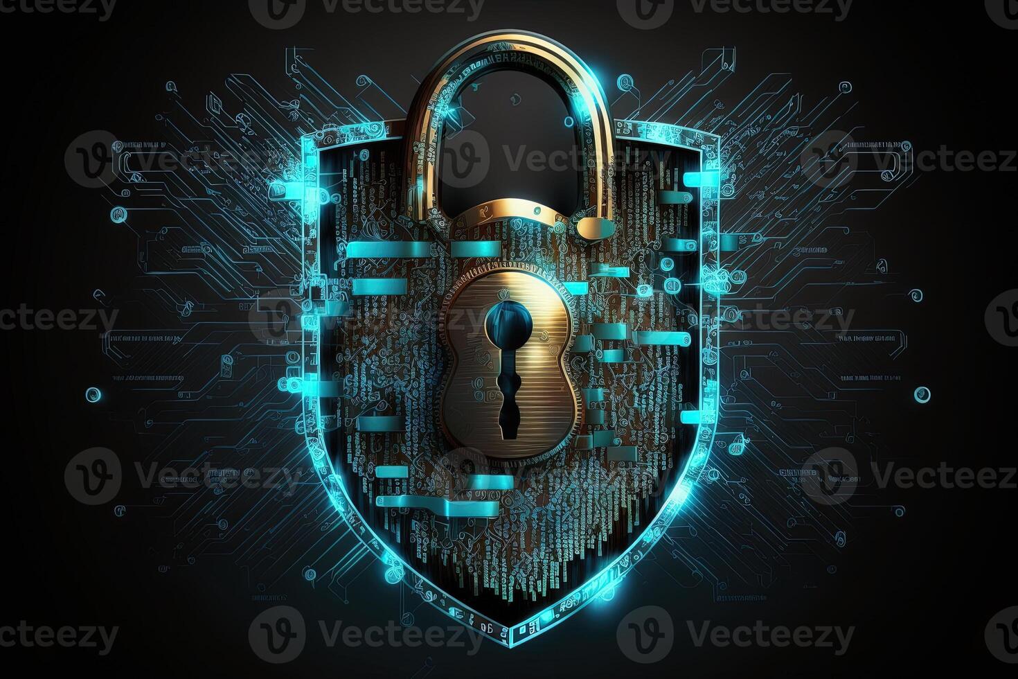 Cyber Security Information Security And Encryptions Cybersecurity Illustration With High Tech