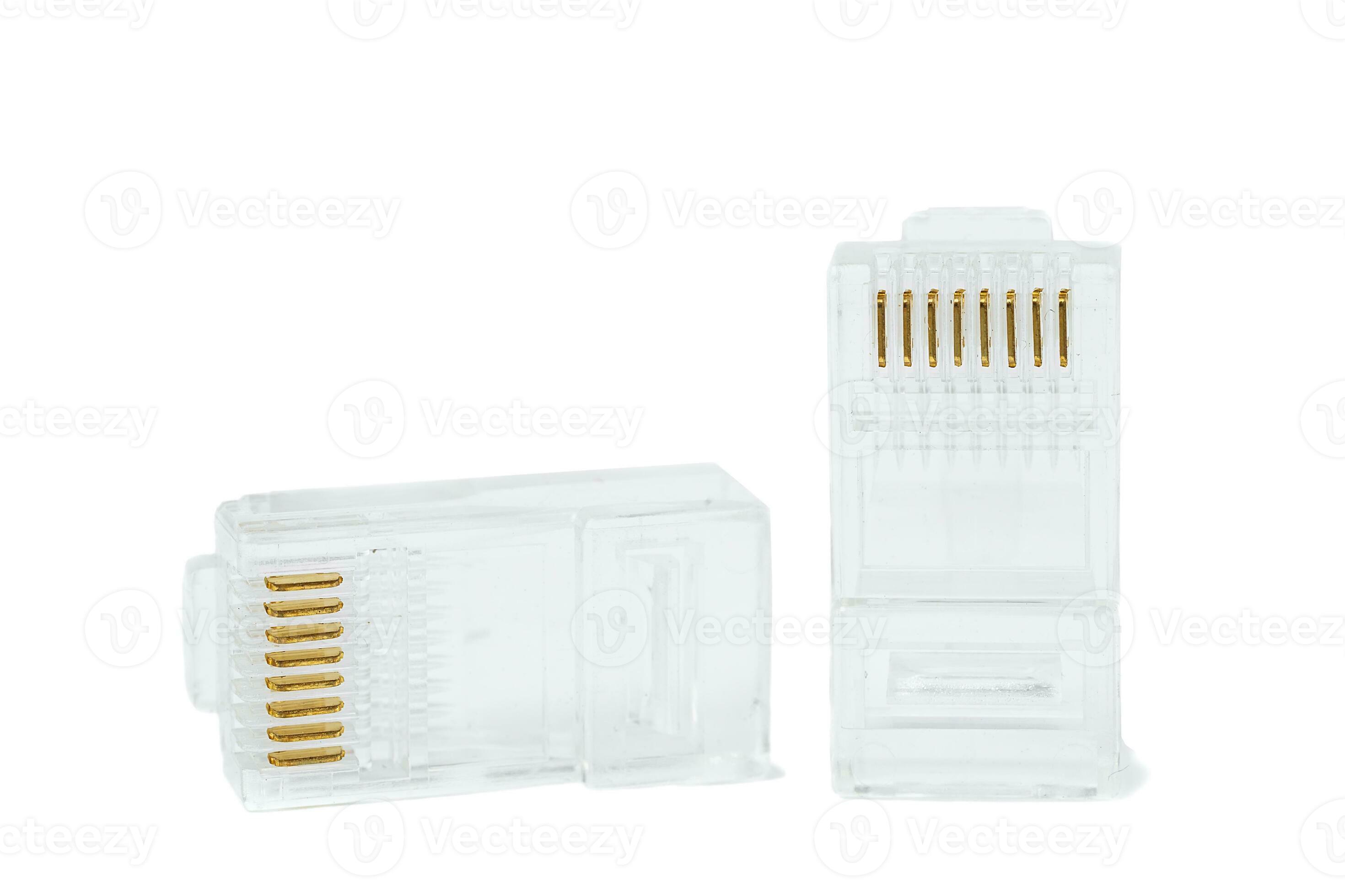 Connecor RG-45 on white background, isolated, closeup 23580030 Stock ...