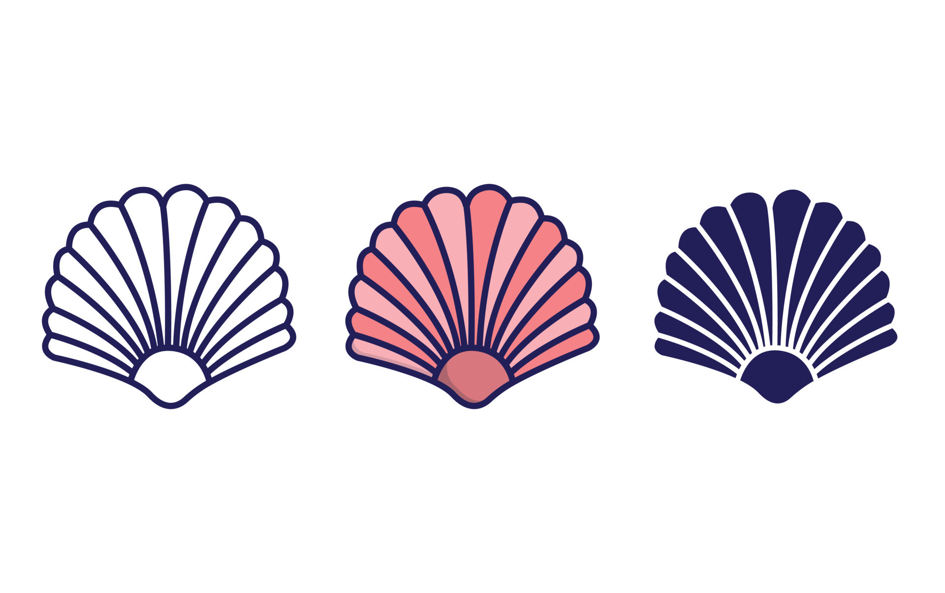 Sea shell 2vector icon 23581504 Vector Art at Vecteezy
