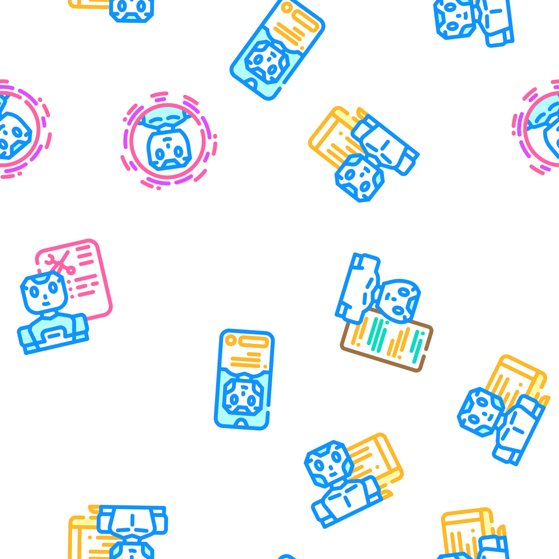 Chat Bot Robot Service Vector Seamless Pattern 23581769 Vector Art At