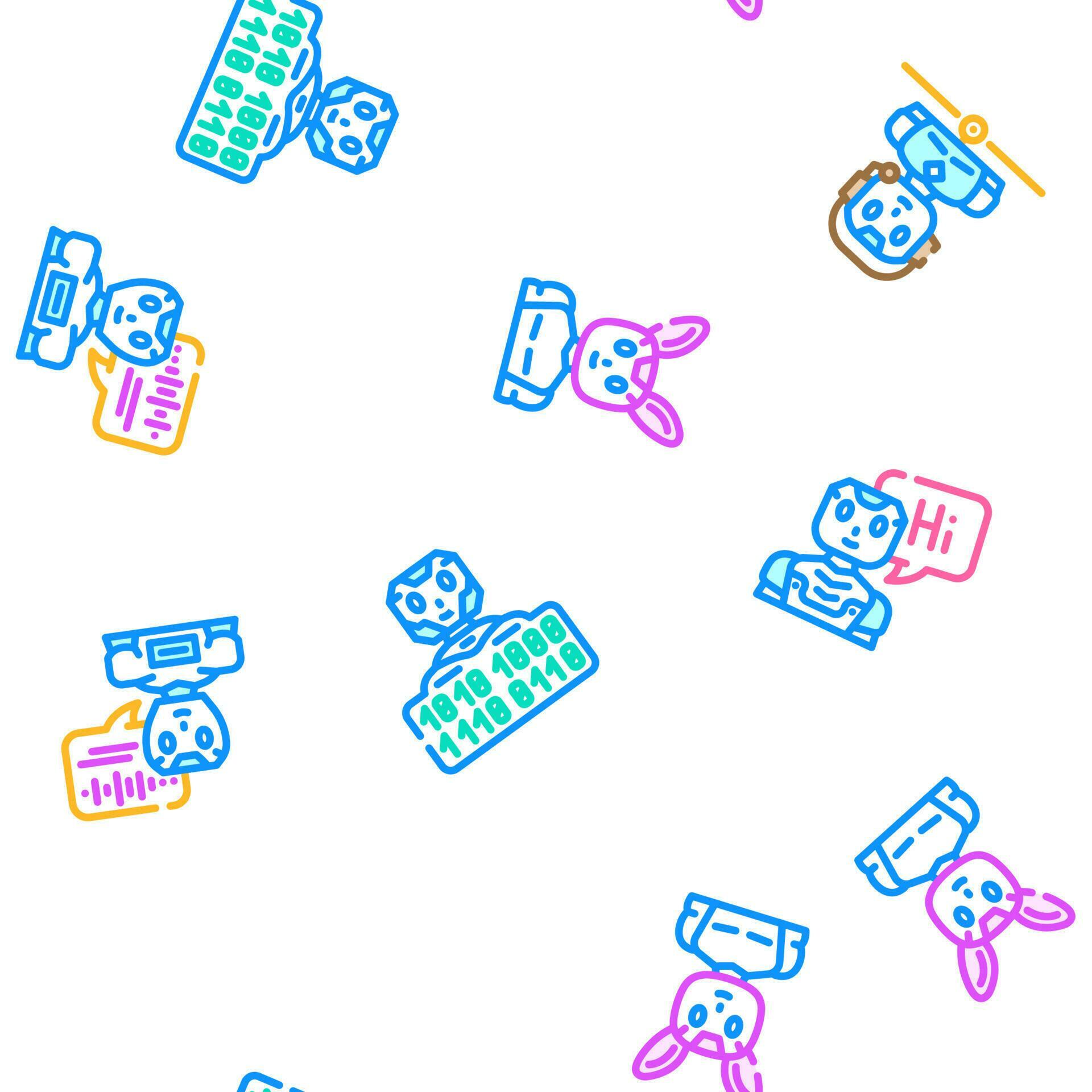 Chat Bot Robot Service Vector Seamless Pattern 23581773 Vector Art At