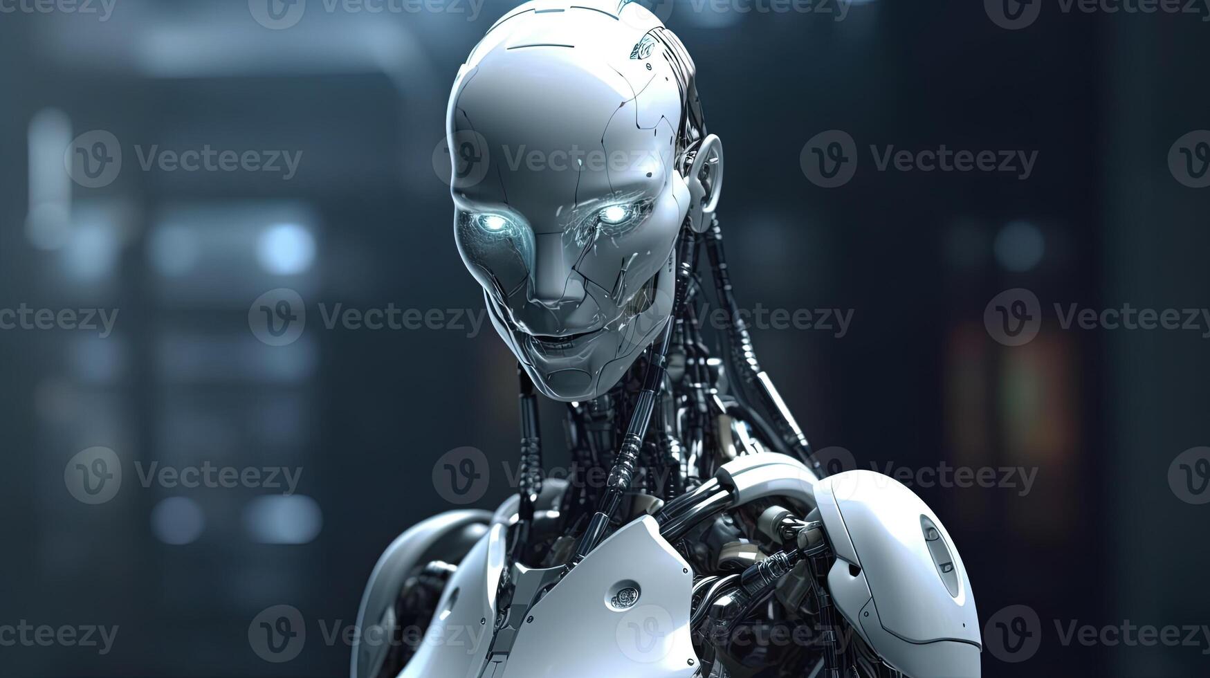 humanoid machine designed, digital art illustration, 23582736 Stock ...