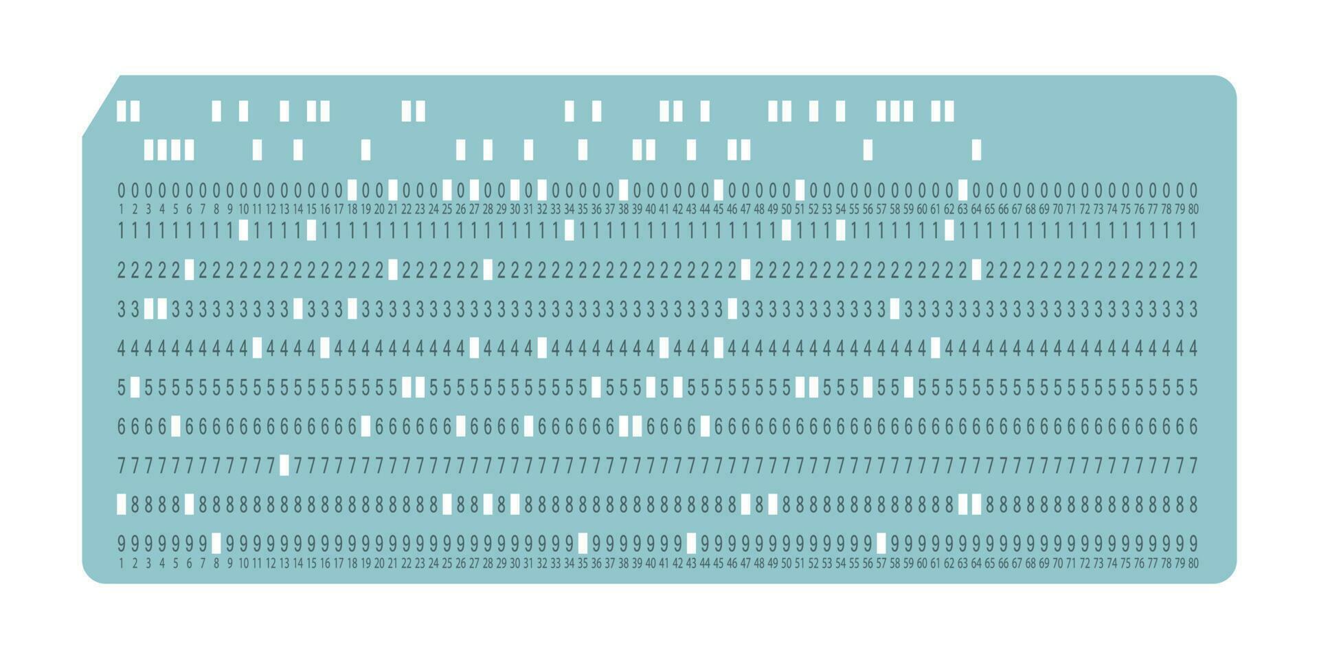 Vintage IBM punch card for electronic calculated data processing machines. Retro punchcard for ...