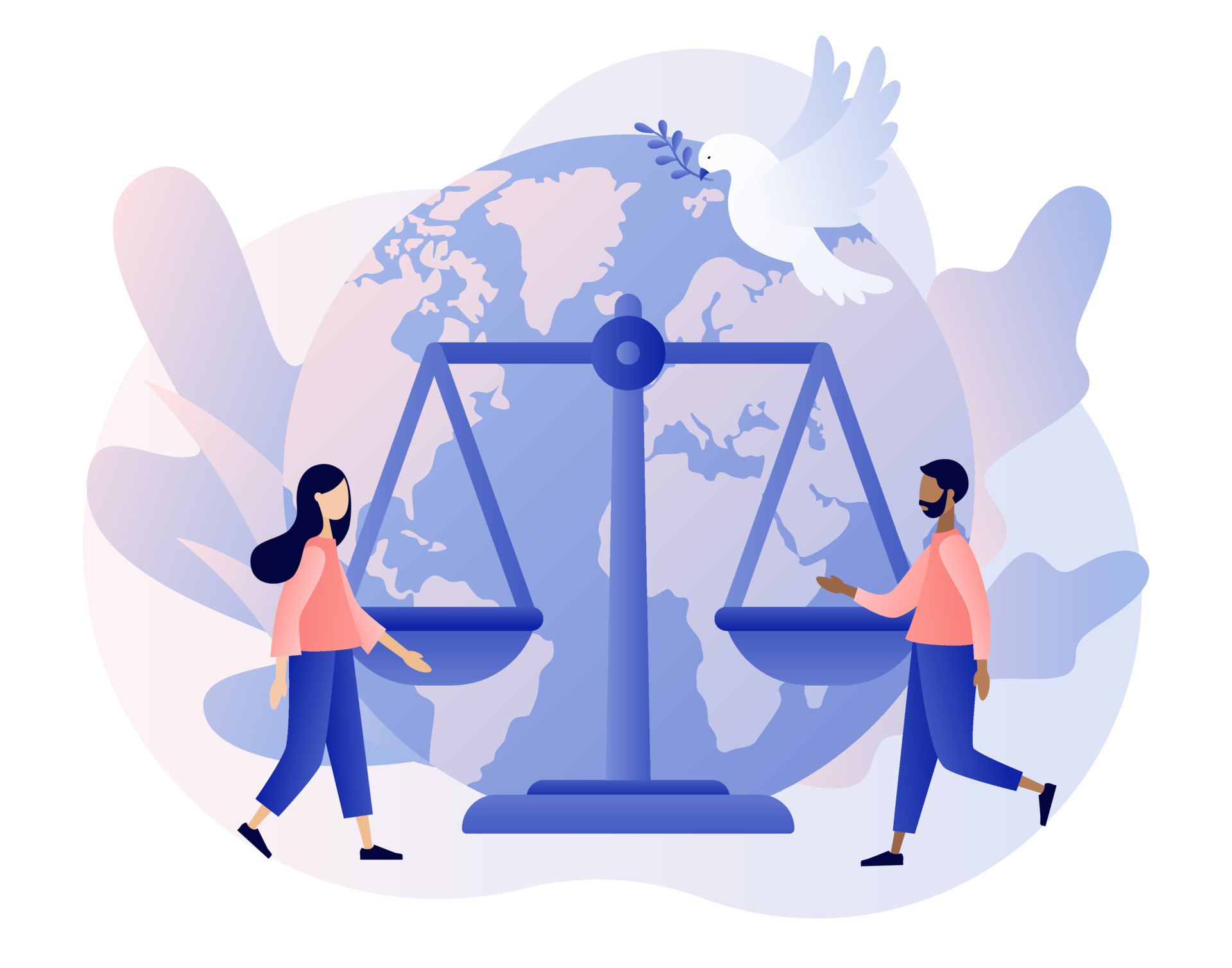 Human rights concept. World Social justice day. Scales as symbol of ...