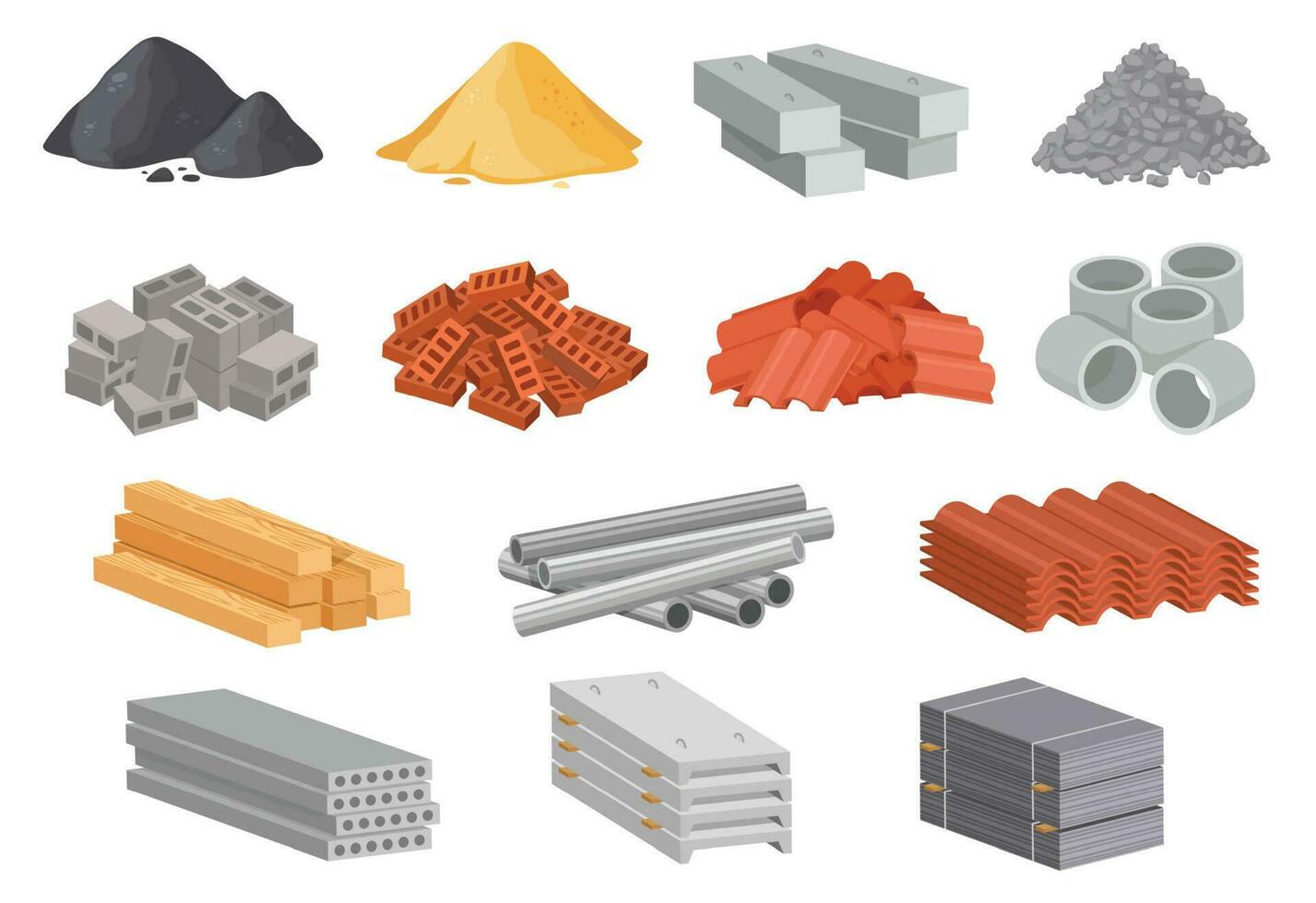 Building Construction Materials Vector