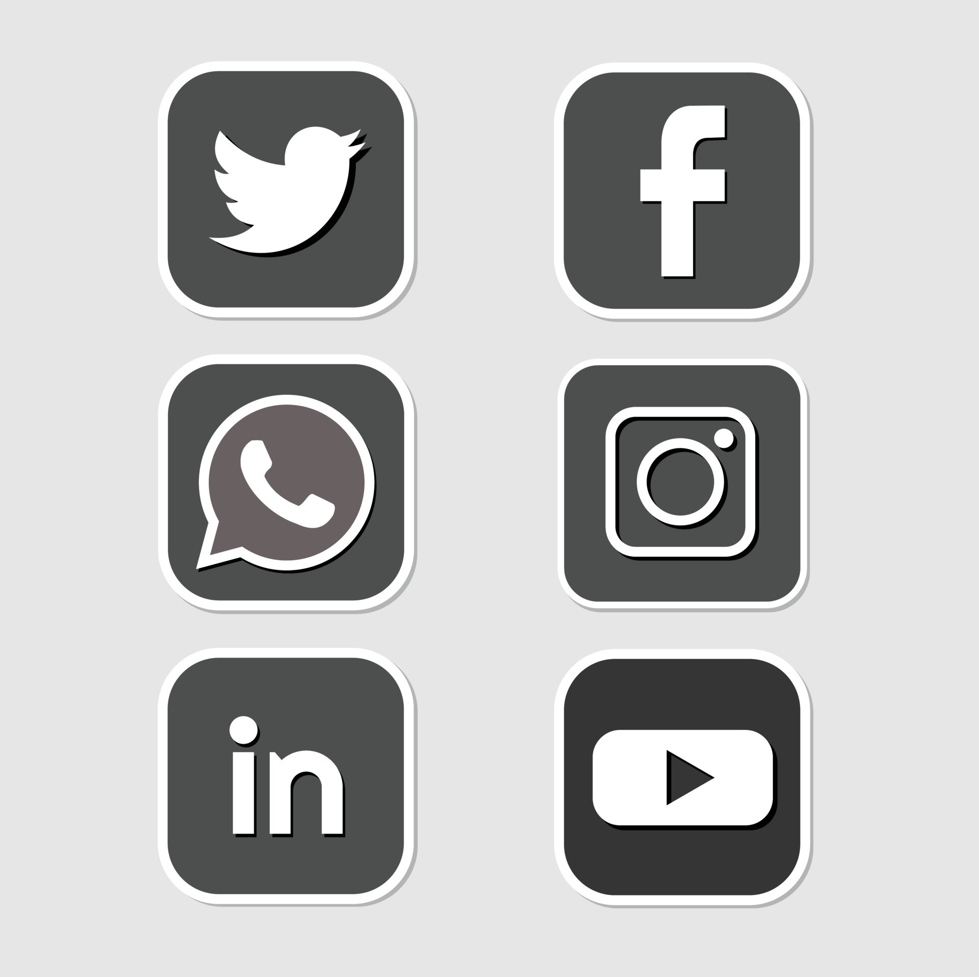 Un Conjunto De Social Medios De Comunicación íconos Facebook Twitter Instagram Whatsapp
