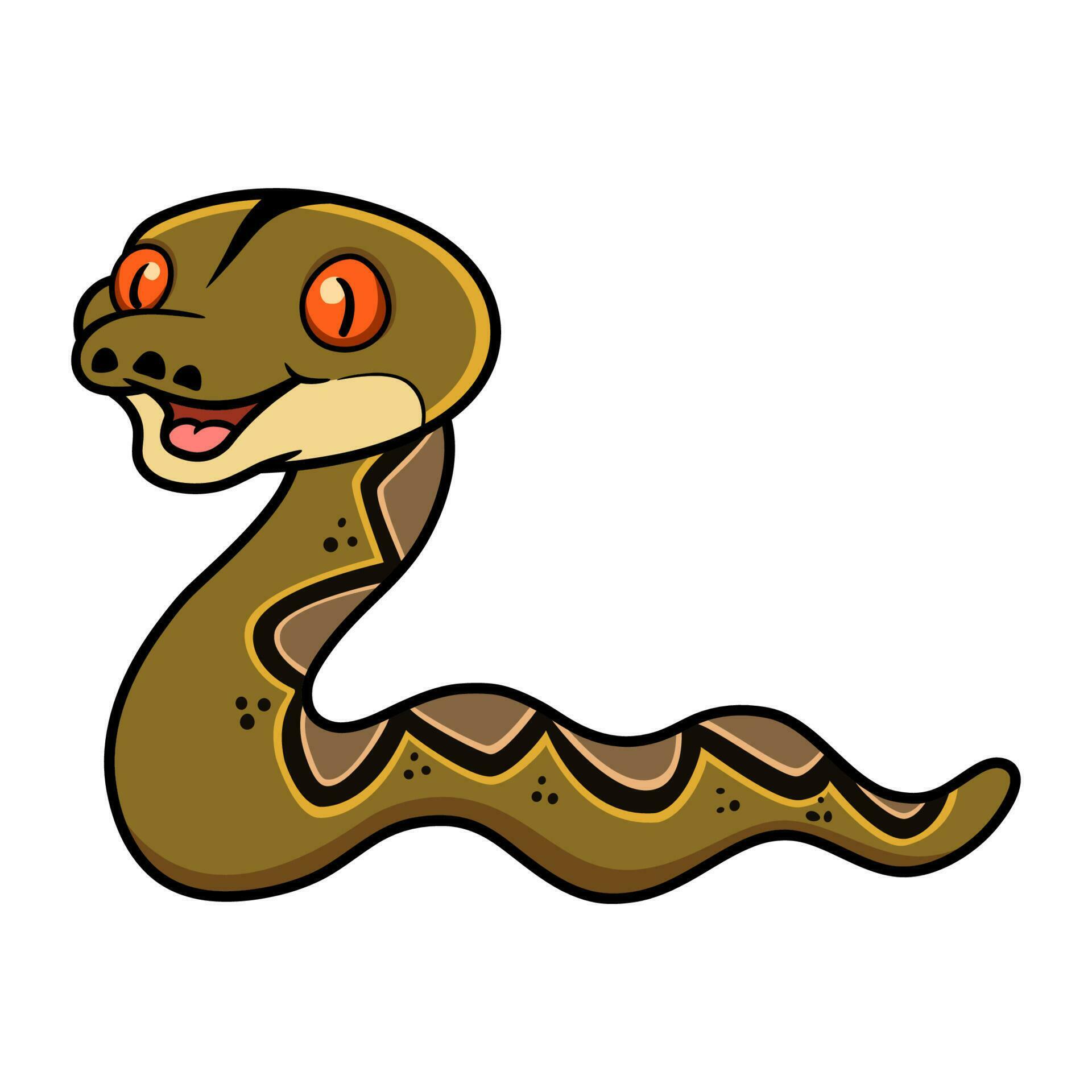 Cute happy reticulatus python cartoon 23586989 Vector Art at Vecteezy