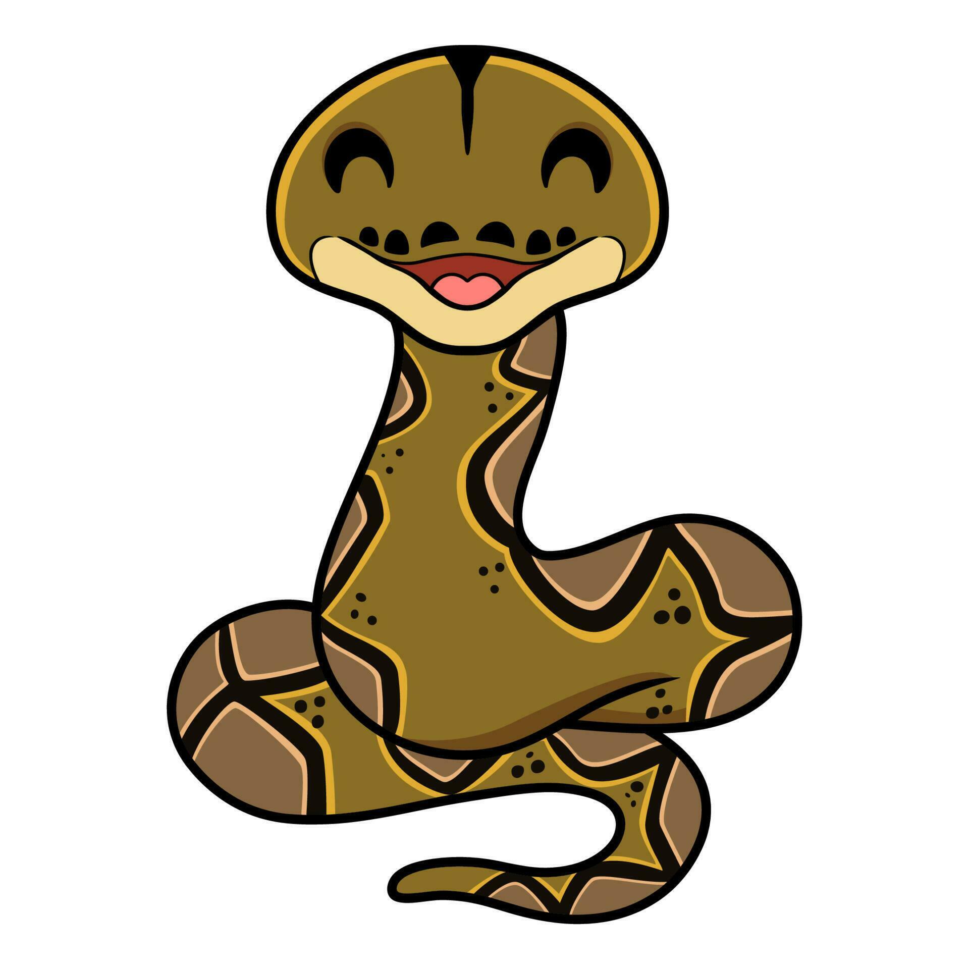 Cute happy reticulatus python cartoon 23586998 Vector Art at Vecteezy