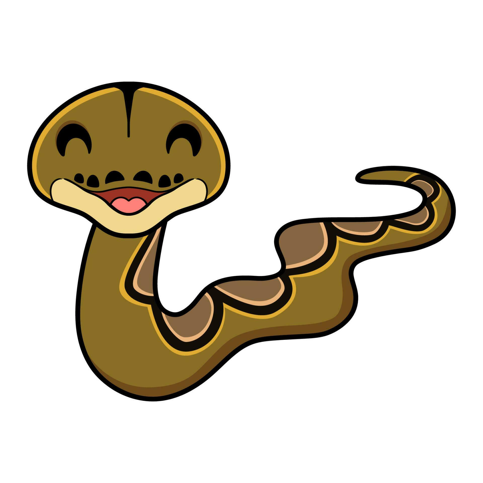 Cute happy reticulatus python cartoon 23587001 Vector Art at Vecteezy