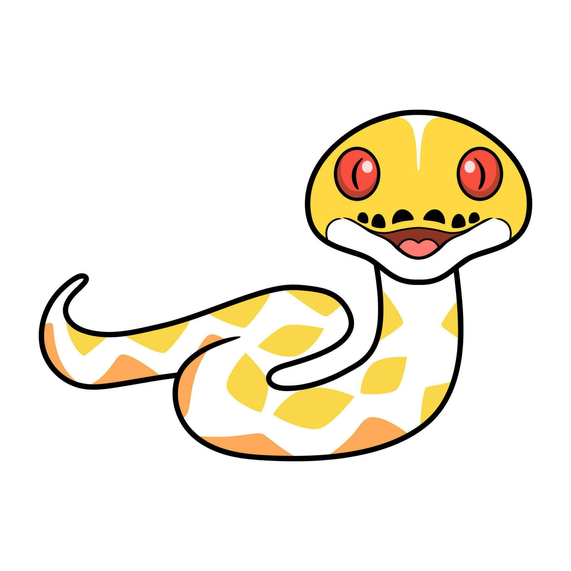 Cute amelanistic reticulated python cartoon 23587889 Vector Art at Vecteezy
