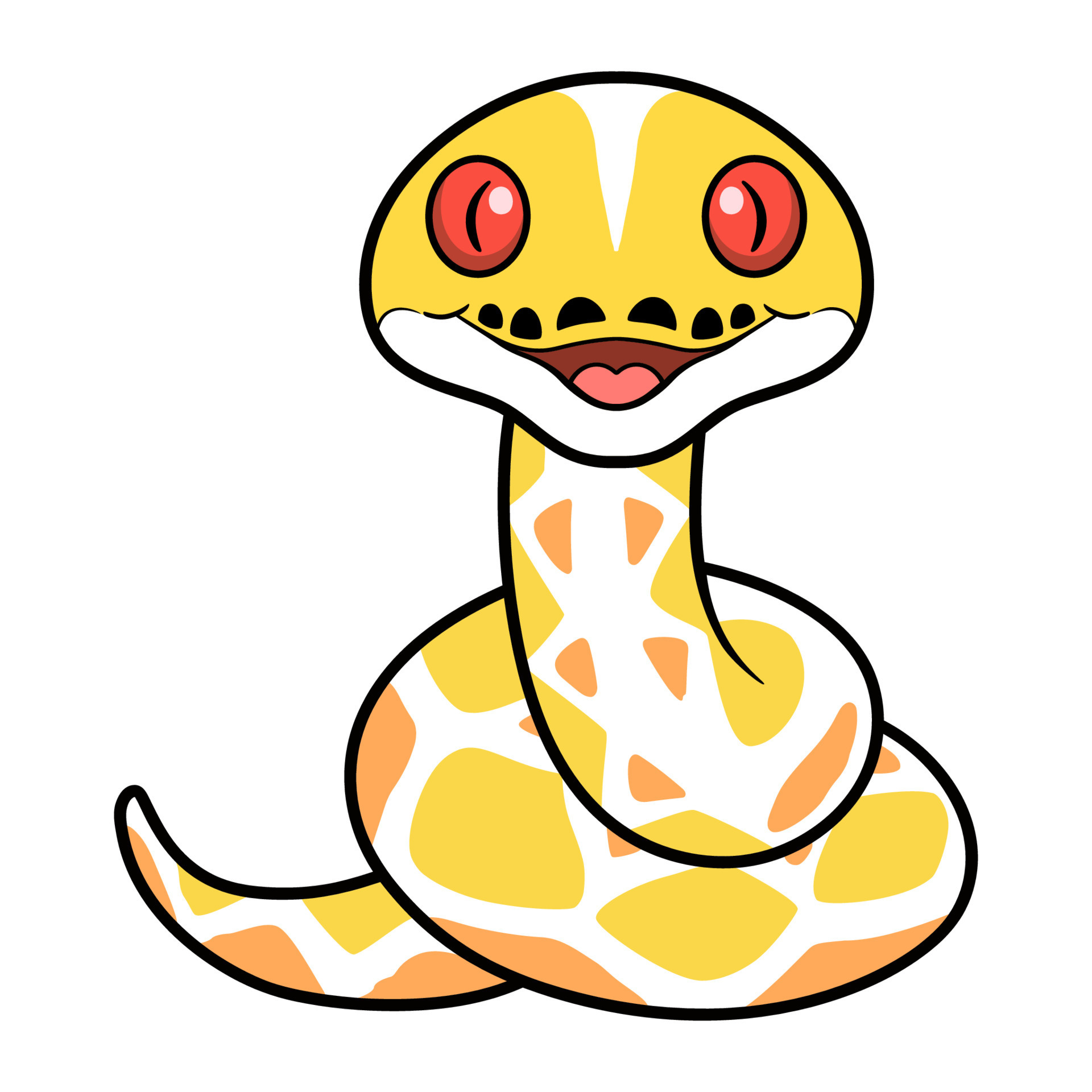 Cute amelanistic reticulated python cartoon 23587900 Vector Art at Vecteezy