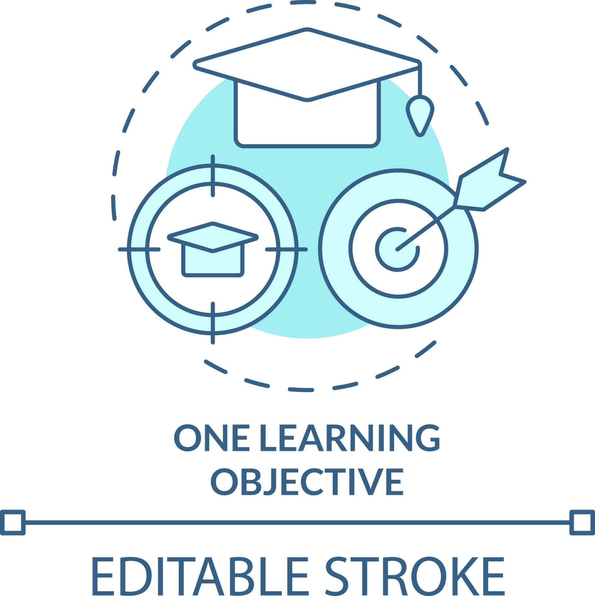 One Learning Objective Turquoise Concept Icon Microtraining Aspect Abstract Idea Thin Line