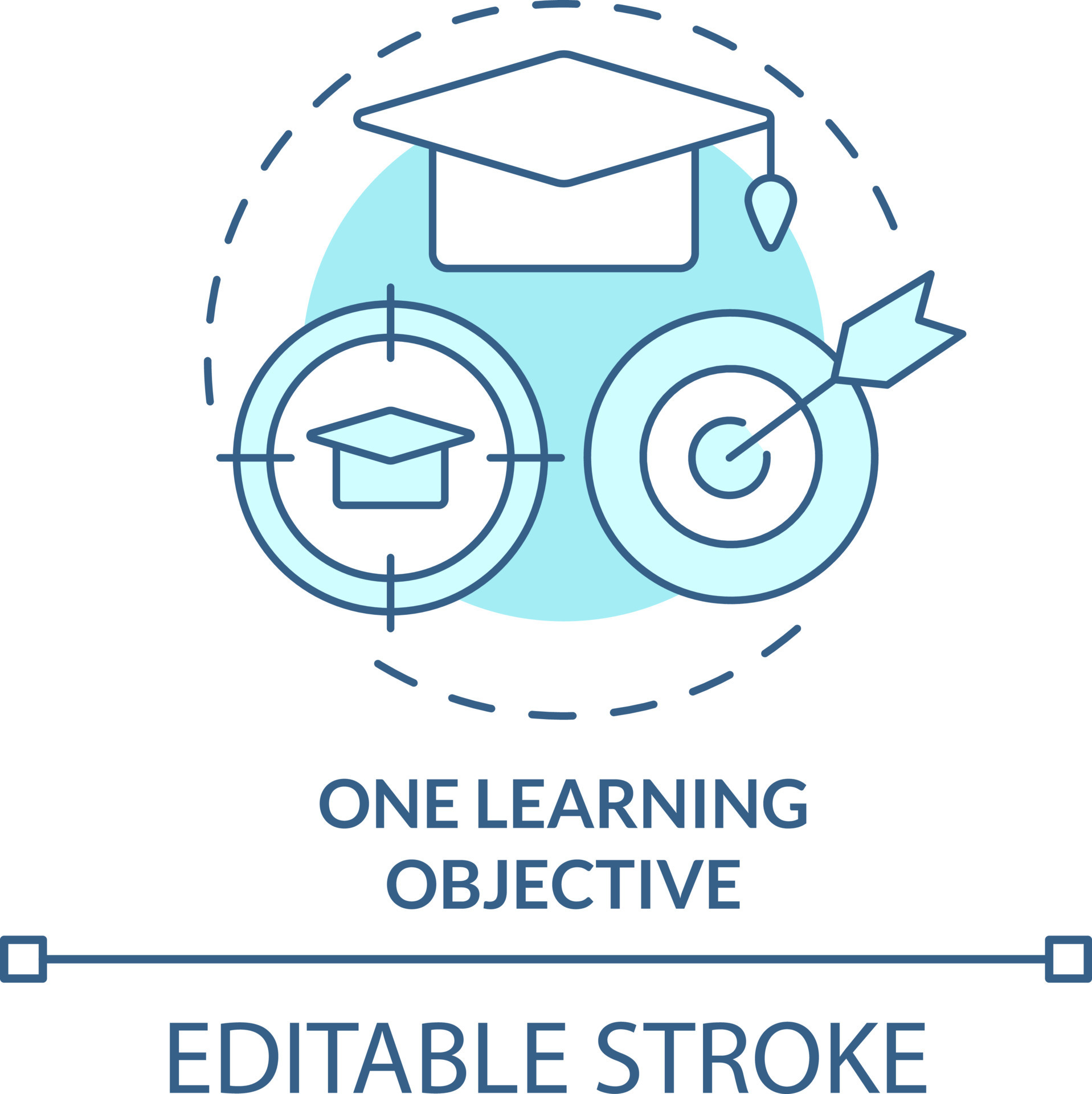 One Learning Objective Turquoise Concept Icon Microtraining Aspect Abstract Idea Thin Line
