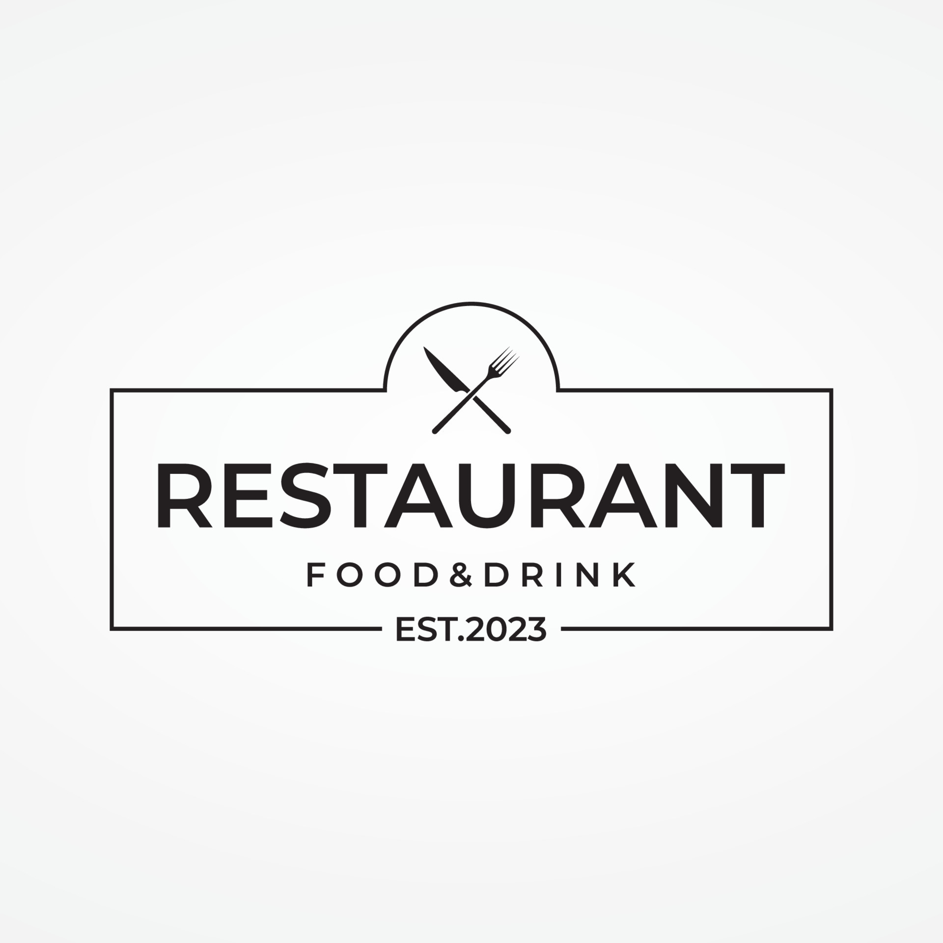 Retro Restaurant Emblem Logo Design Cutlery Template And Hand Drawn retro-restaurant-emblem-logo-design-cutlery-template-and-hand-drawn