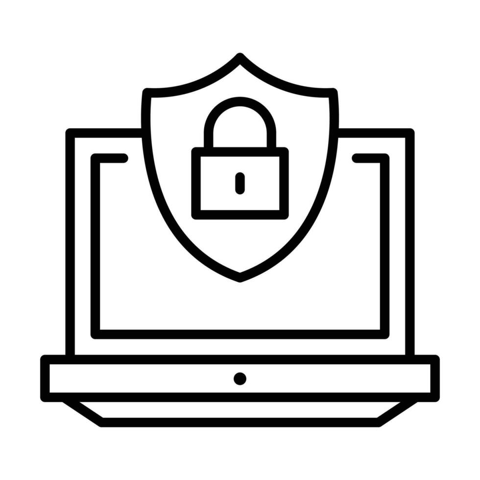 Computer Security Vector outline icon. EPS 10 File 23594052 Vector Art at Vecteezy
