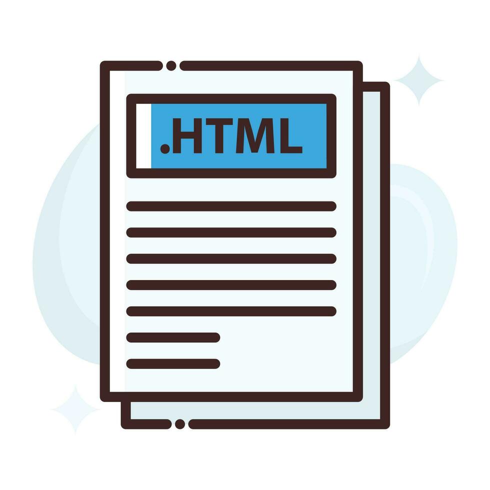 HTML File vector Fill outline Icon.Simple stock illustration stock.EPS ...