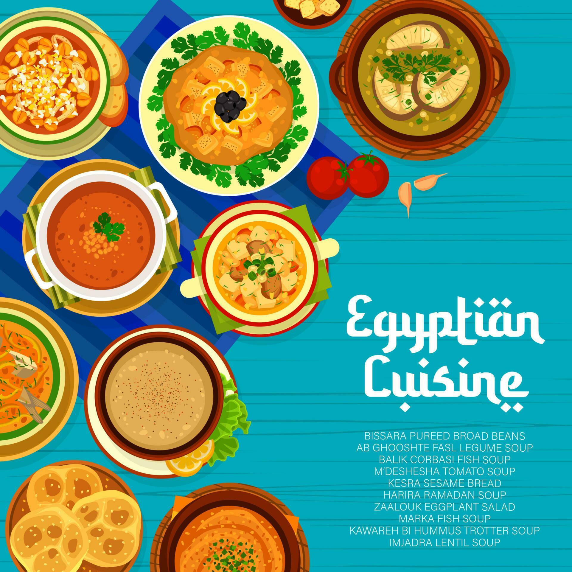 Egyptian cuisine food menu page vector cover 23594226 Vector Art at ...