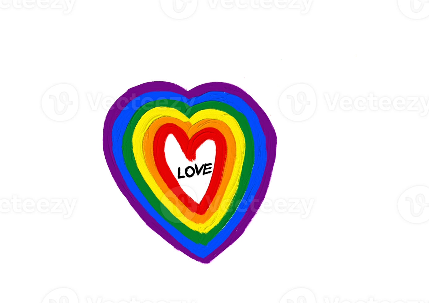 Rainbow Love Text With Heart Shape Lgbt Pride Month Watercolor Texture