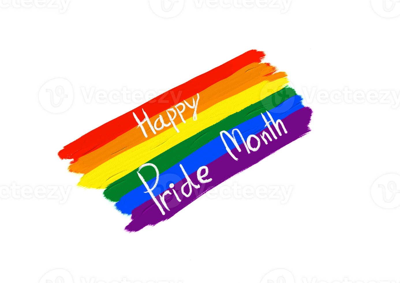 Rainbow Flag With Happy Pride Month Text Lgbt Pride Month Watercolor