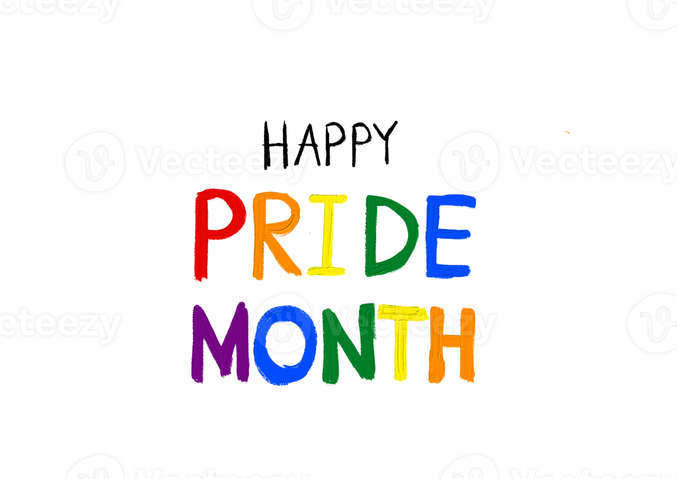 Rainbow Happy Pride Month Text Lgbt Pride Month Watercolor Texture