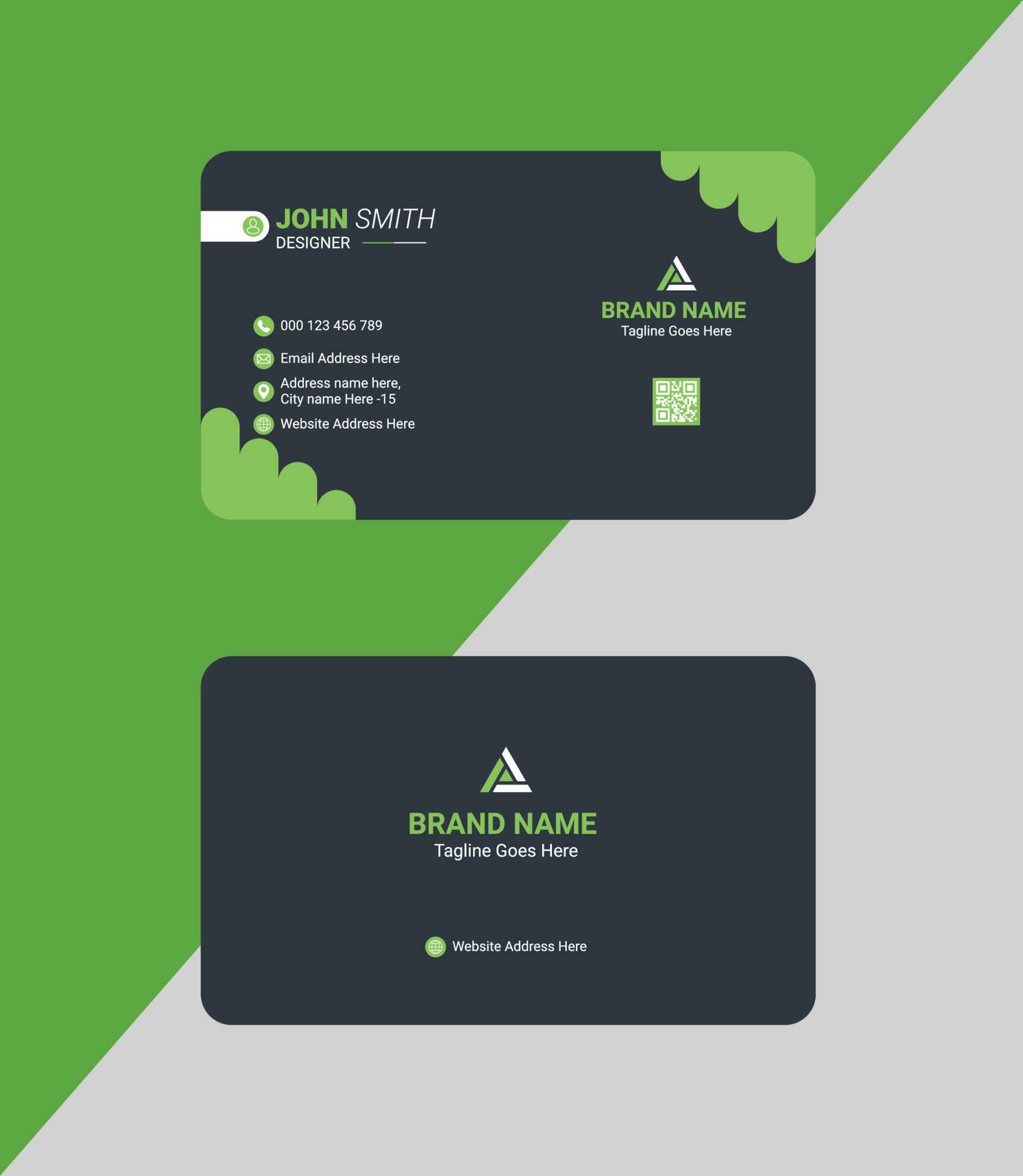 Tranding business card, green round shape business card for corporate ... Tranding business card, green round shape business card for corporate ...