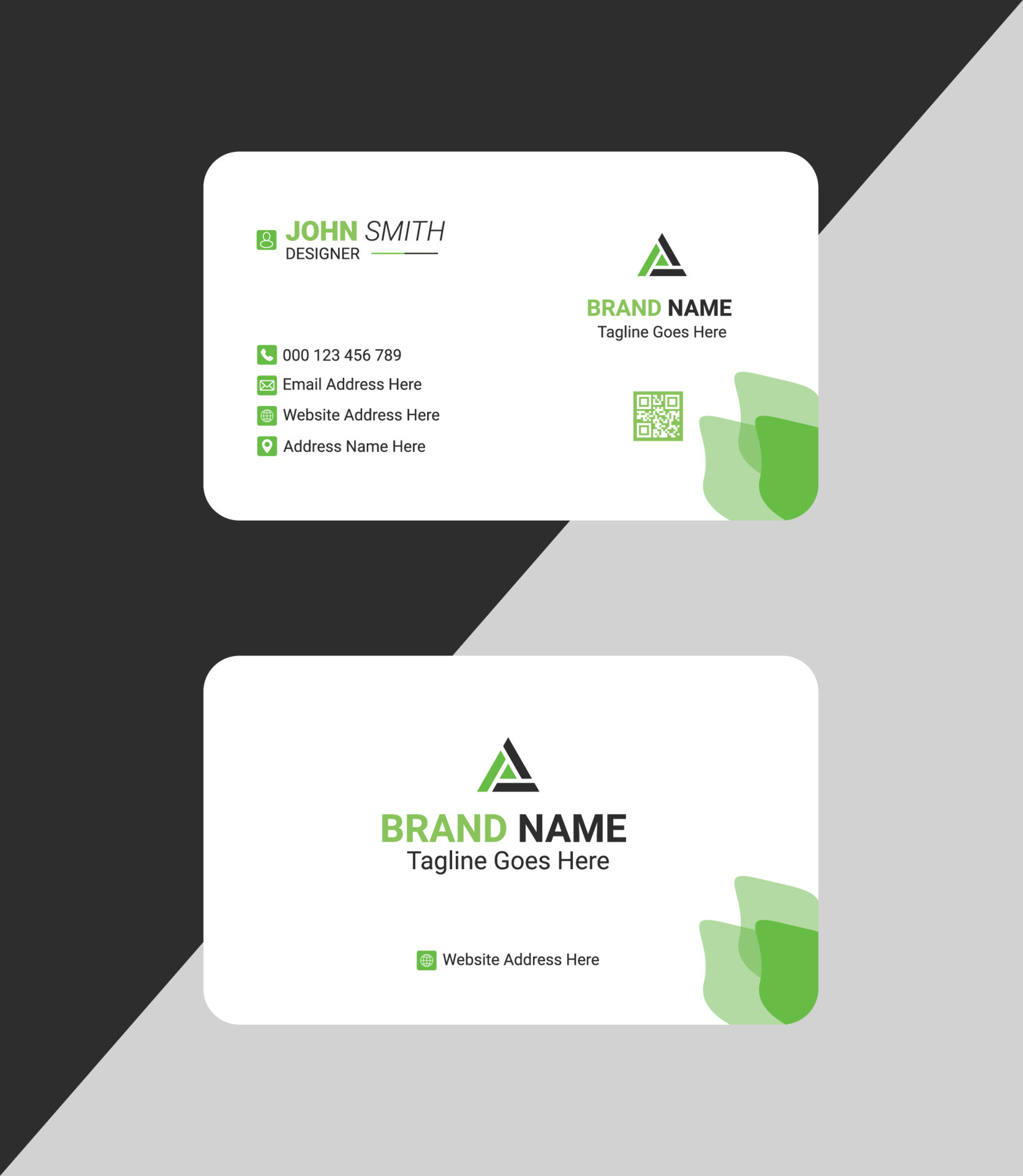 Tranding business card, green round shape business card for corporate ... Tranding business card, green round shape business card for corporate ...