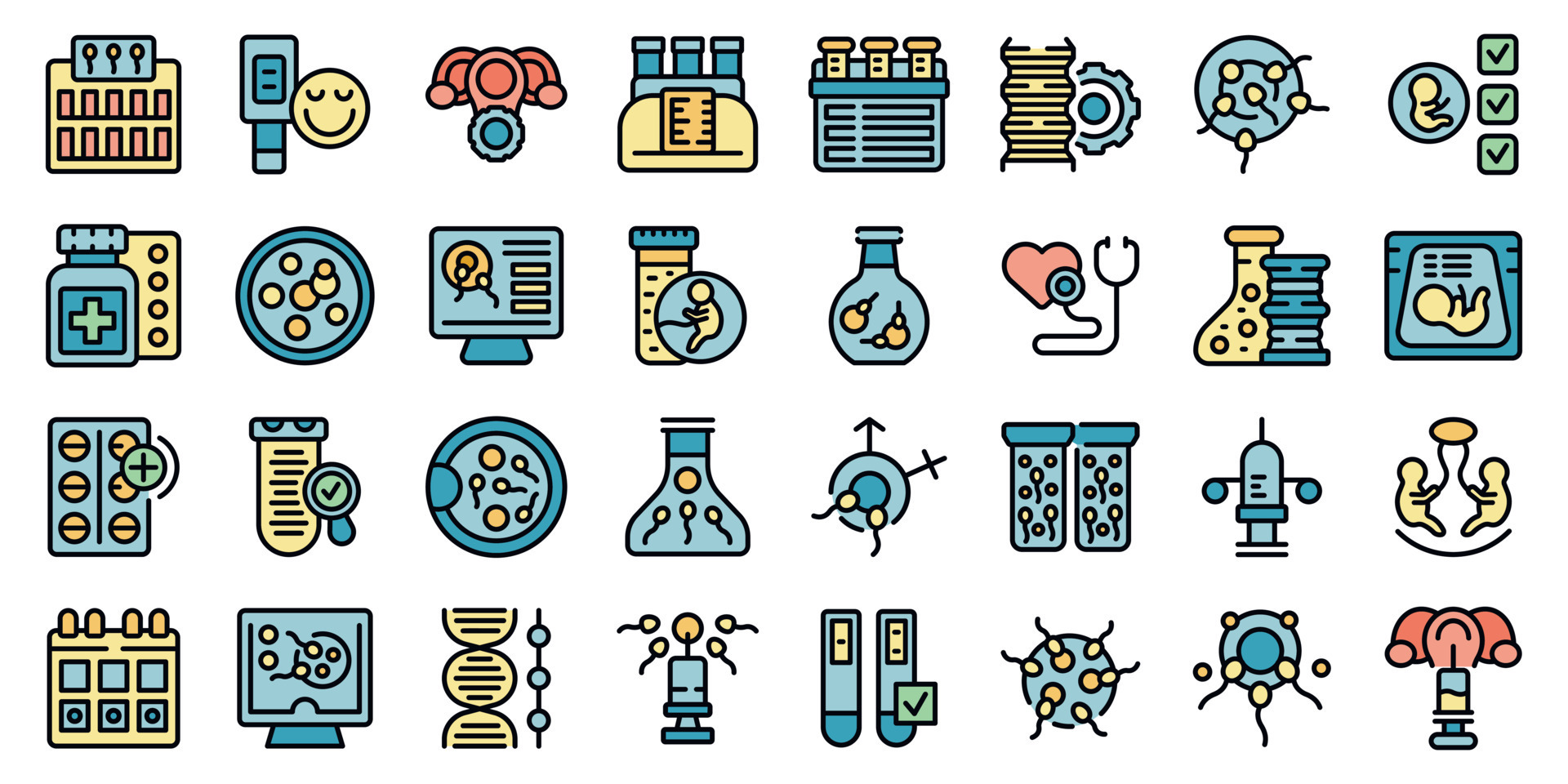 Artificial insemination icons set vector flat 23597416 Vector Art at ... Artificial insemination icons set vector flat 23597416 Vector Art at ...