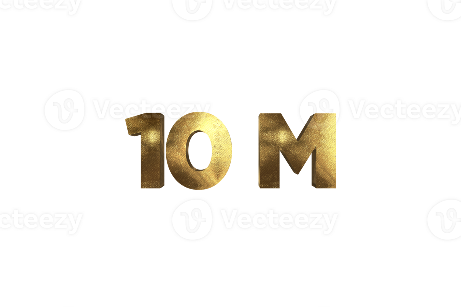 10 million subscribers celebration greeting Number with gold design 23599084 PNG