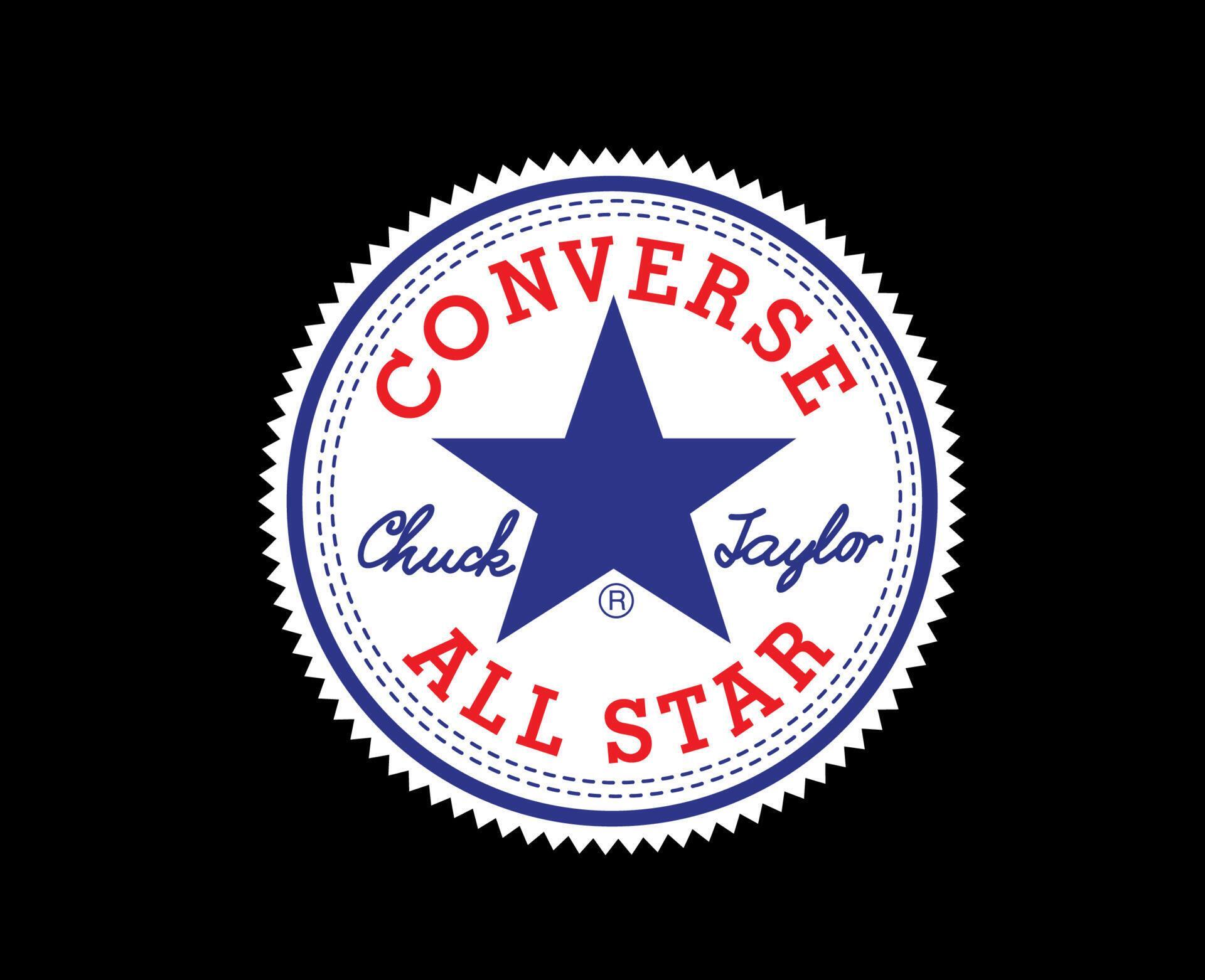 Converse All Star Logo Shoes Brand Symbol Design Vector Illustration With Black Background ...