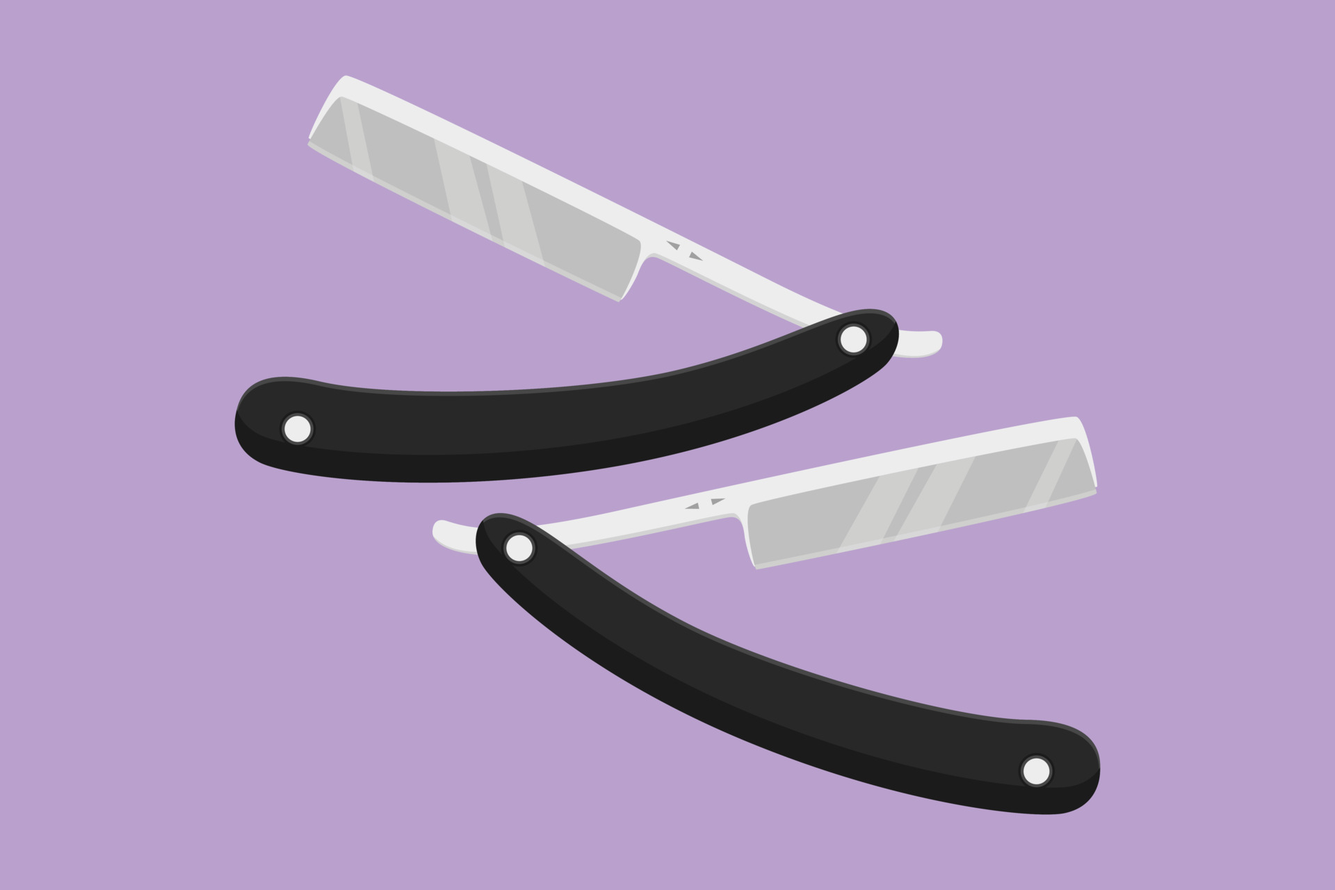 Character flat drawing stylized shaving razor. Straight razor with ...