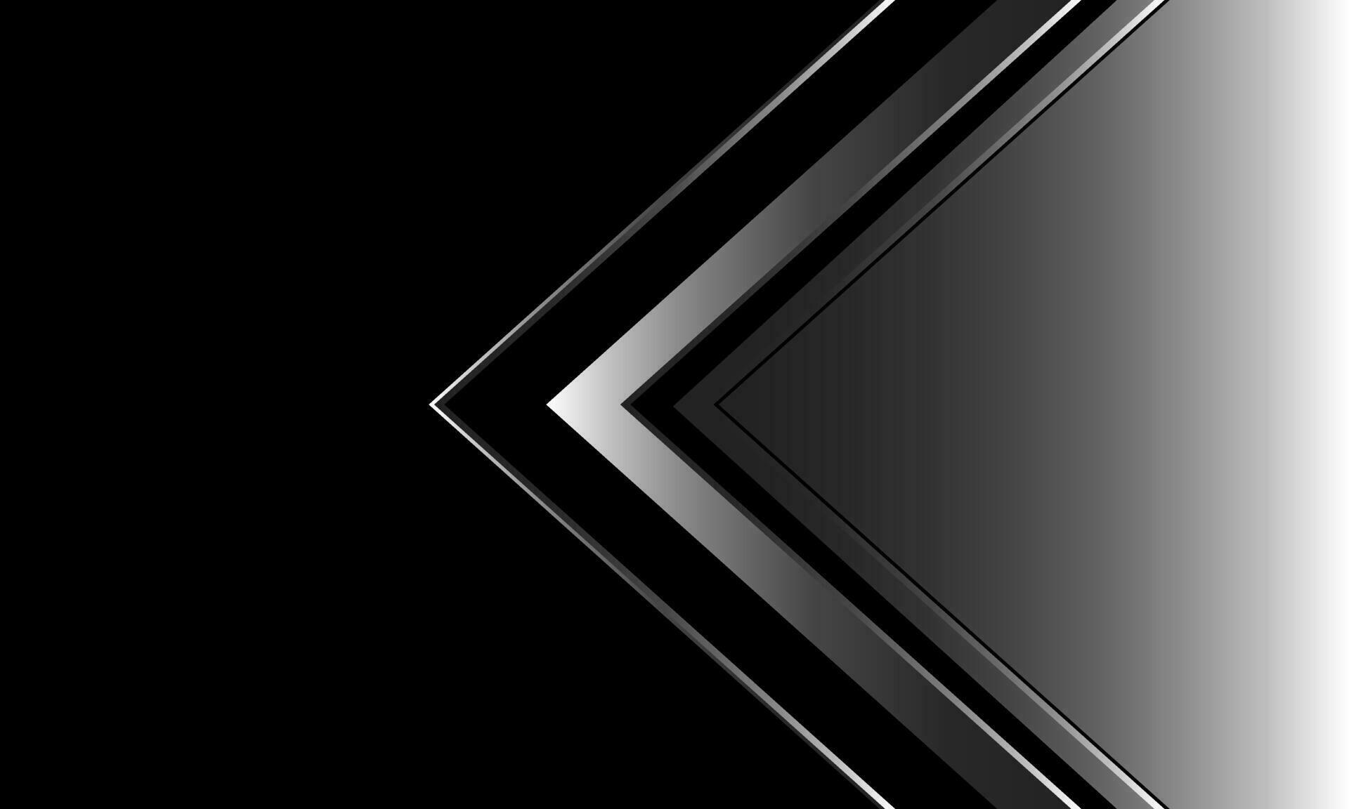 Abstract Silver Arrow Line Direction Geometric On Black Blank Space