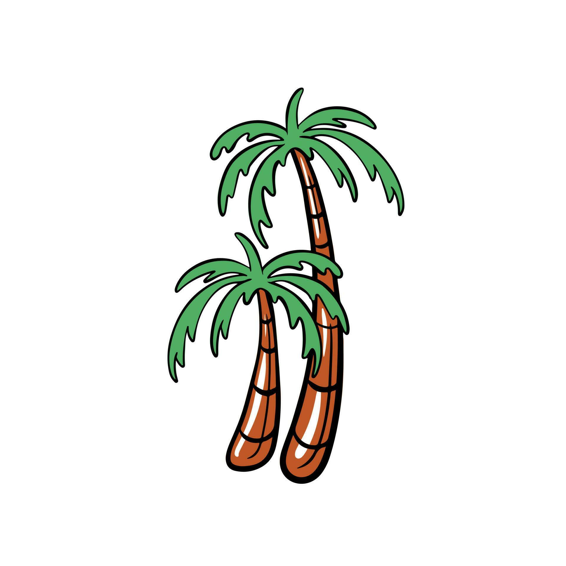 Cute Palm Tree Icon Flat Design Vector Illustration 23605536 Vector Art At Vecteezy