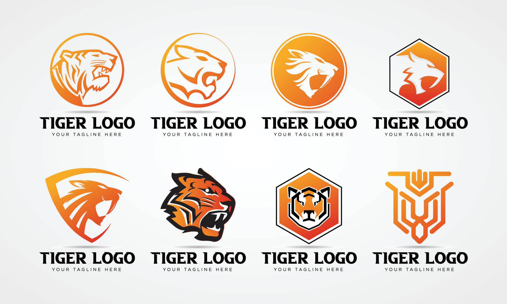 Tiger Logo Design Pack 23605942 Vector Art at Vecteezy