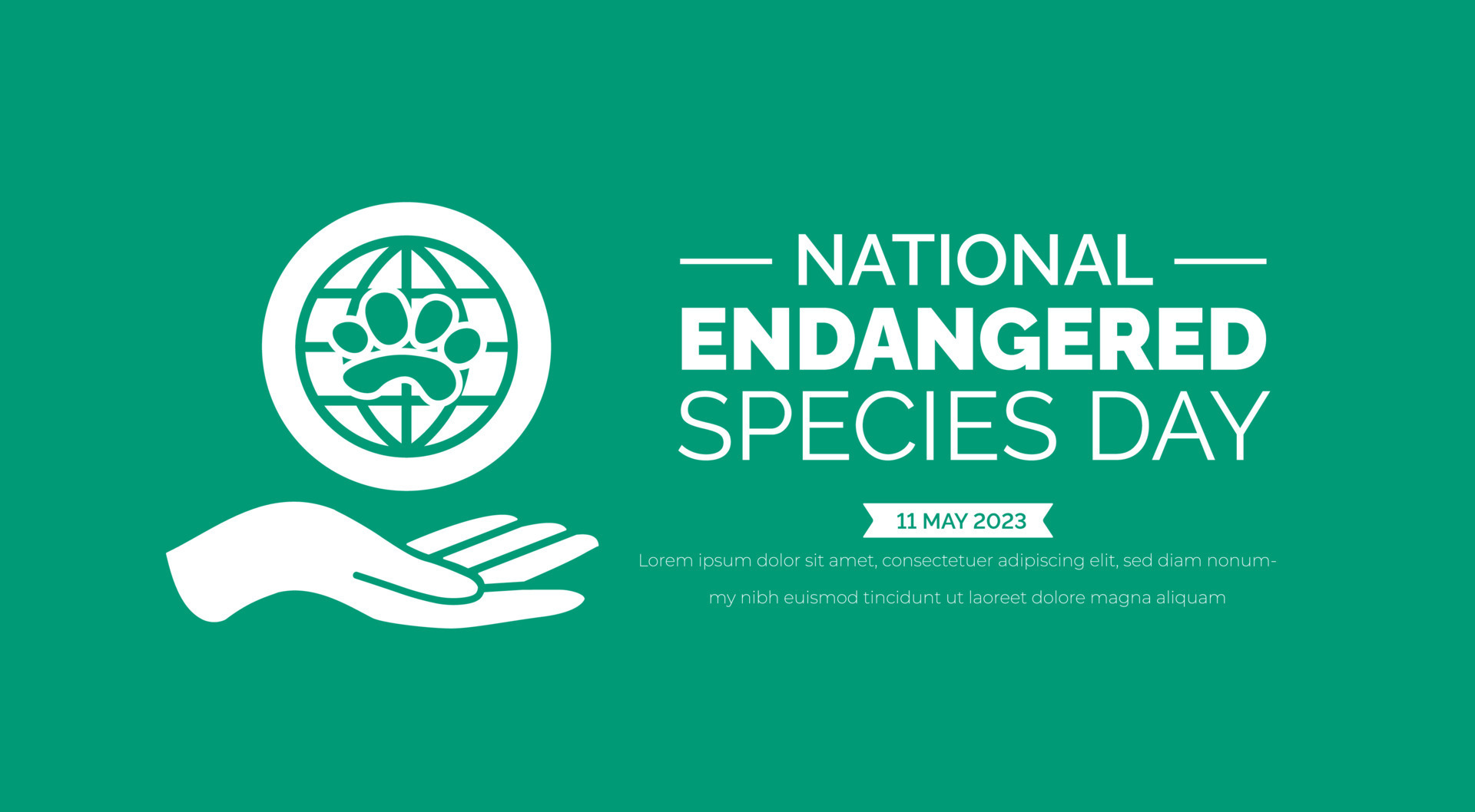 National Endangered Species Day background or banner design template ...
