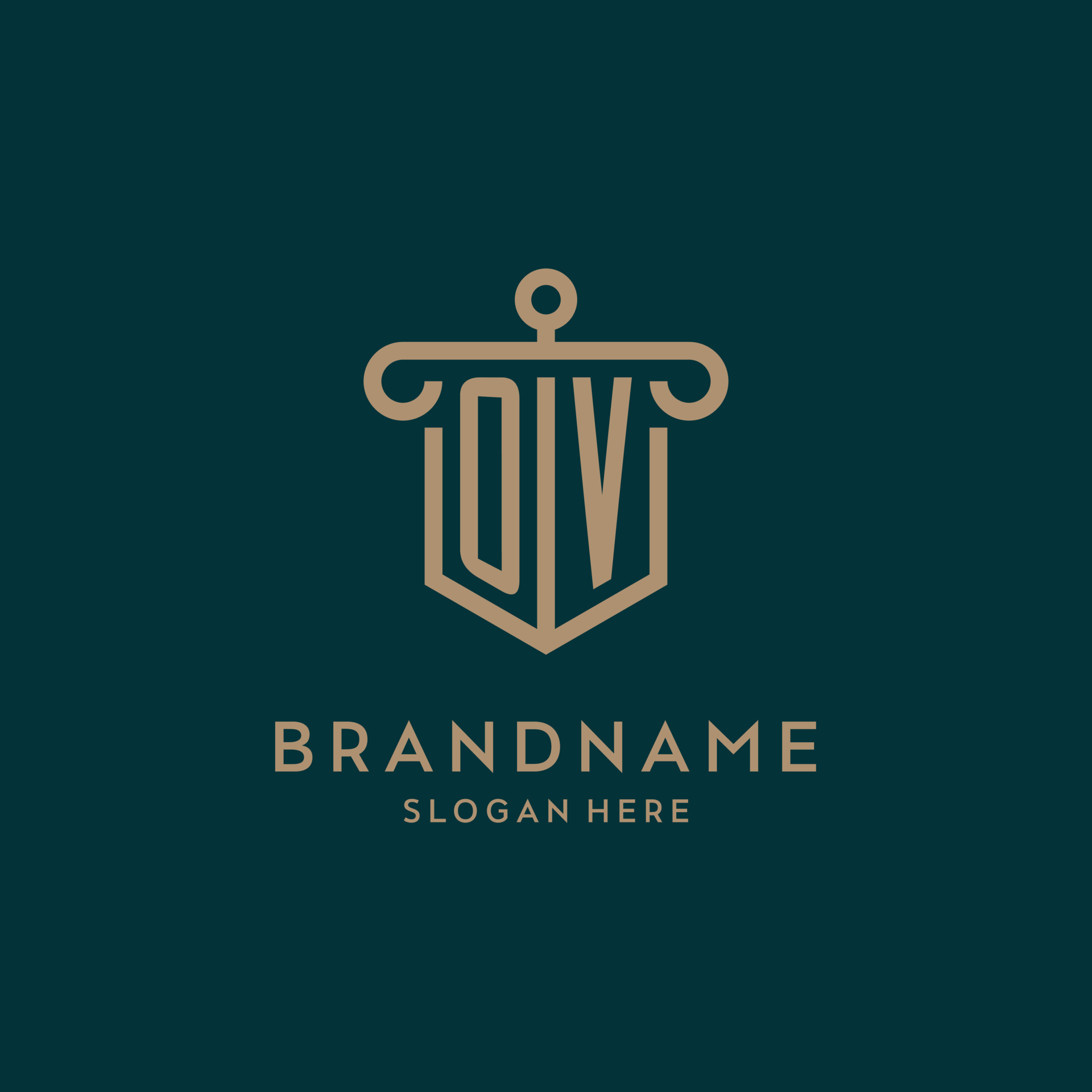 OV monogram initial logo design with shield and pillar shape style ... OV monogram initial logo design with shield and pillar shape style ...
