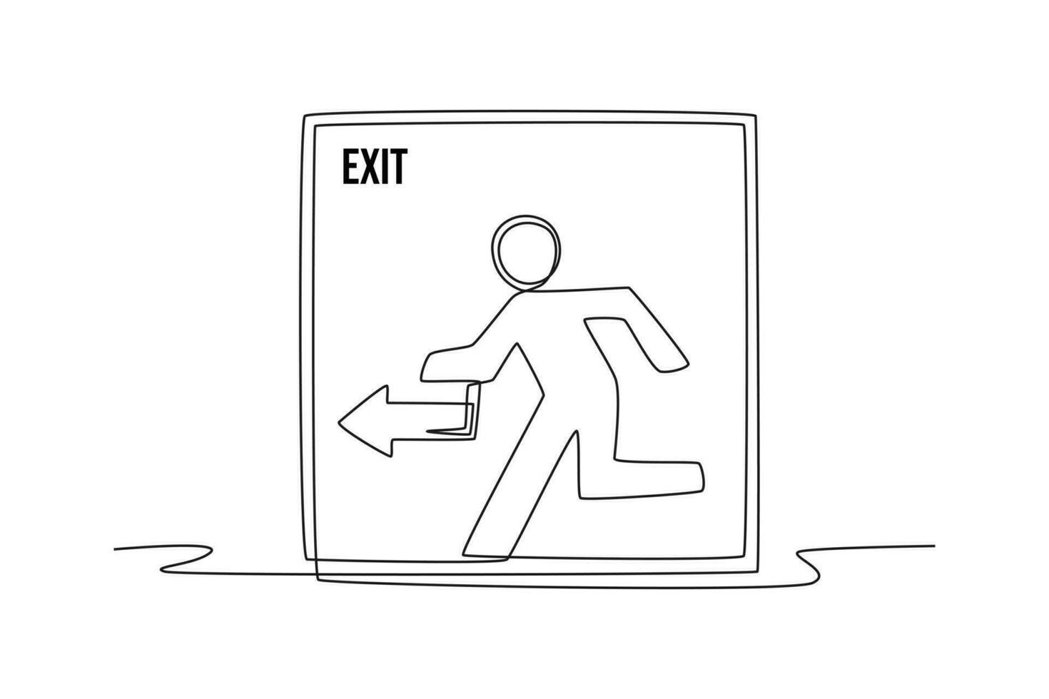Continuous one line drawing emergency exit sign. SOS concept. Single ...