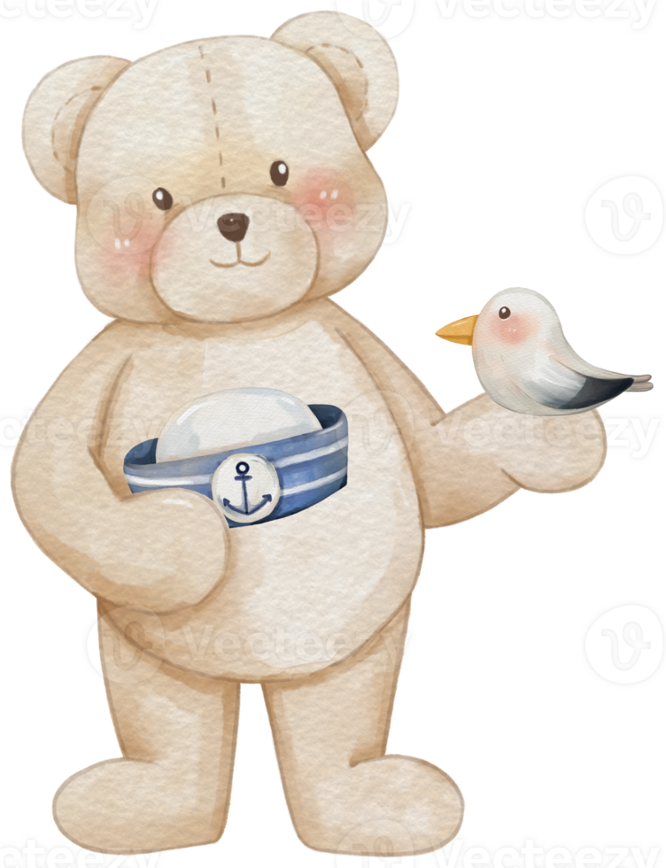 Teddy bear Sailor Nautical watercolor 23608499 PNG