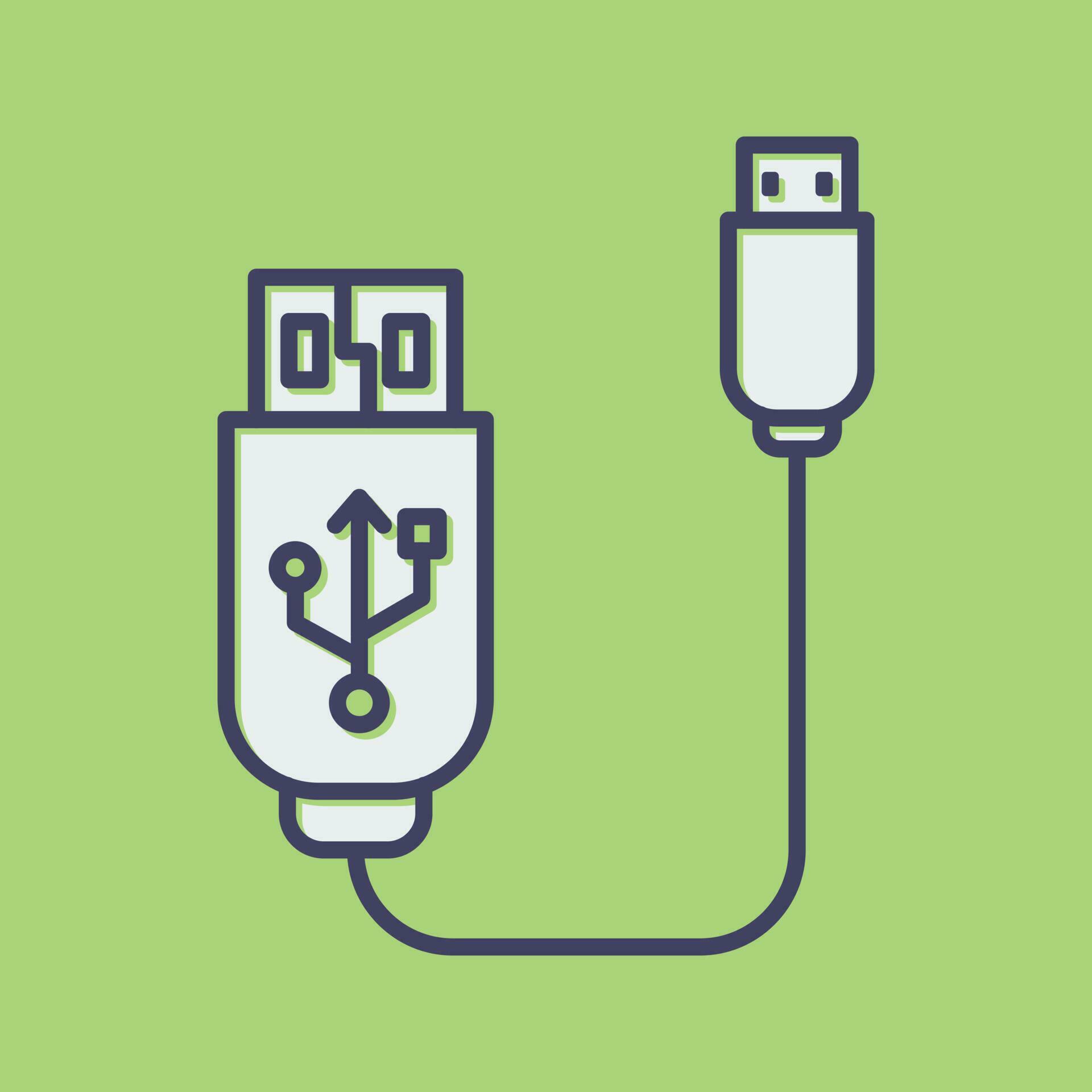 Usb Cable Vector Icon 23609036 Vector Art At Vecteezy