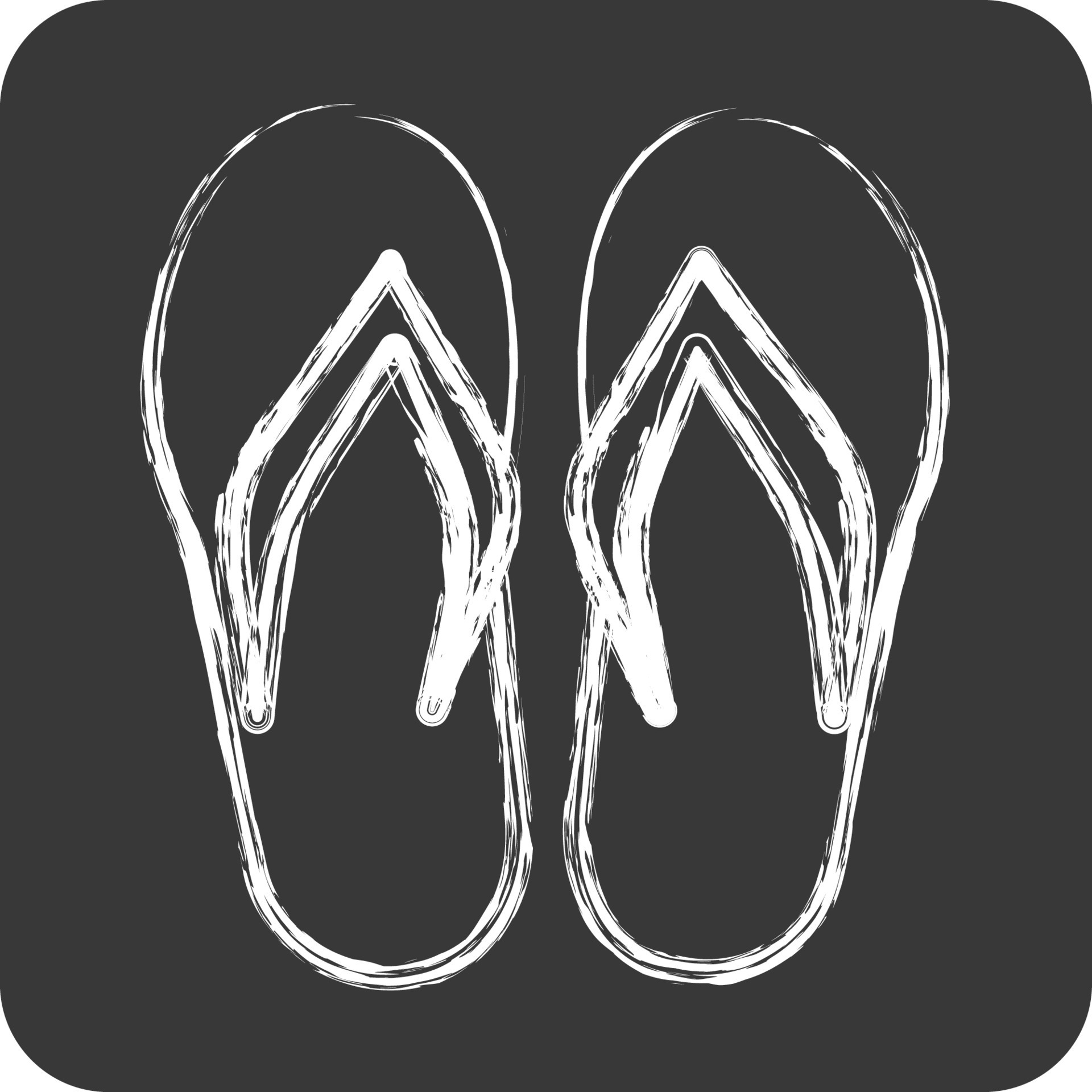 Icon Flip Flops. suitable for Summer symbol. chalk Style. simple design ...