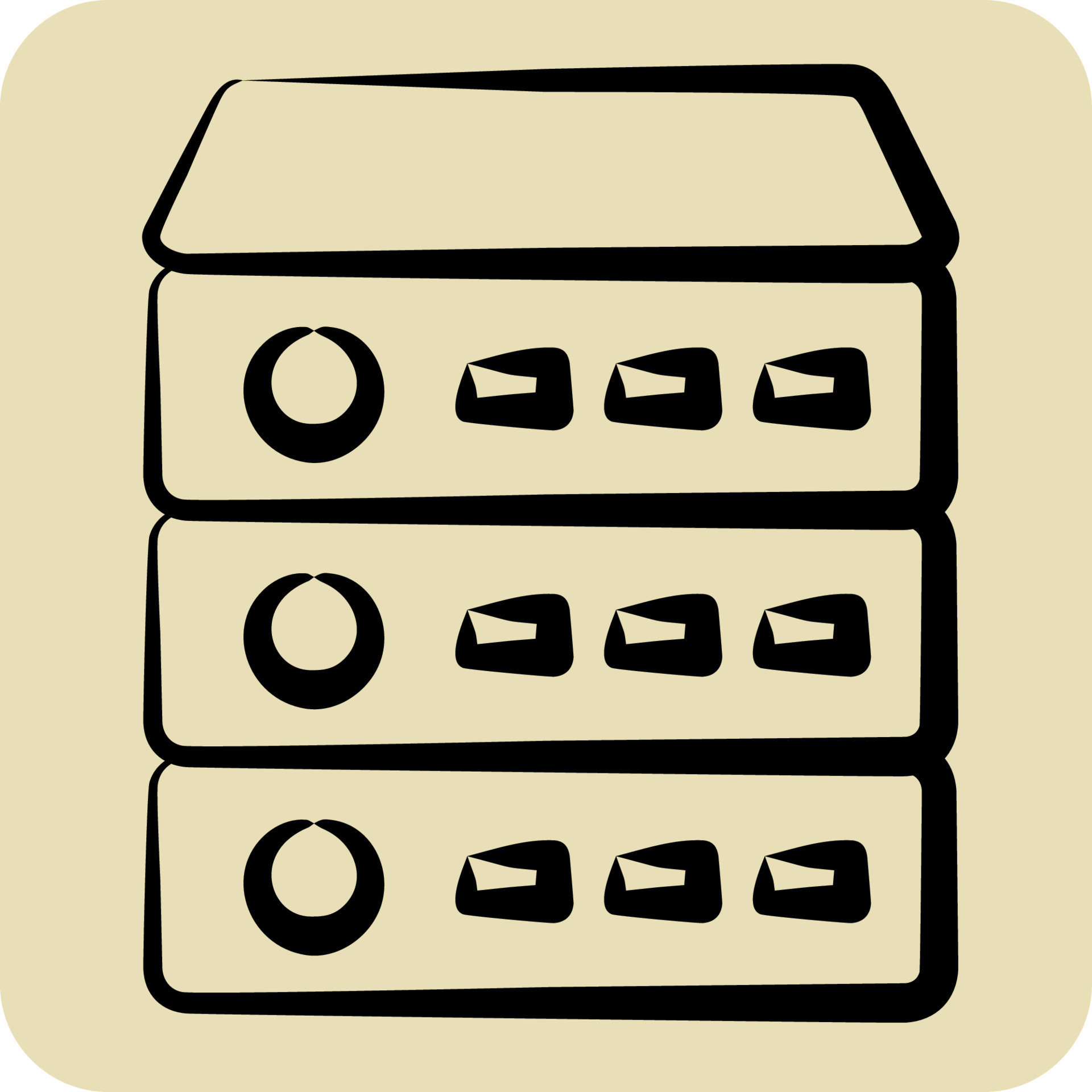Icon Server Suitable For Computer Components Symbol Hand Drawn Style Simple Design Editable