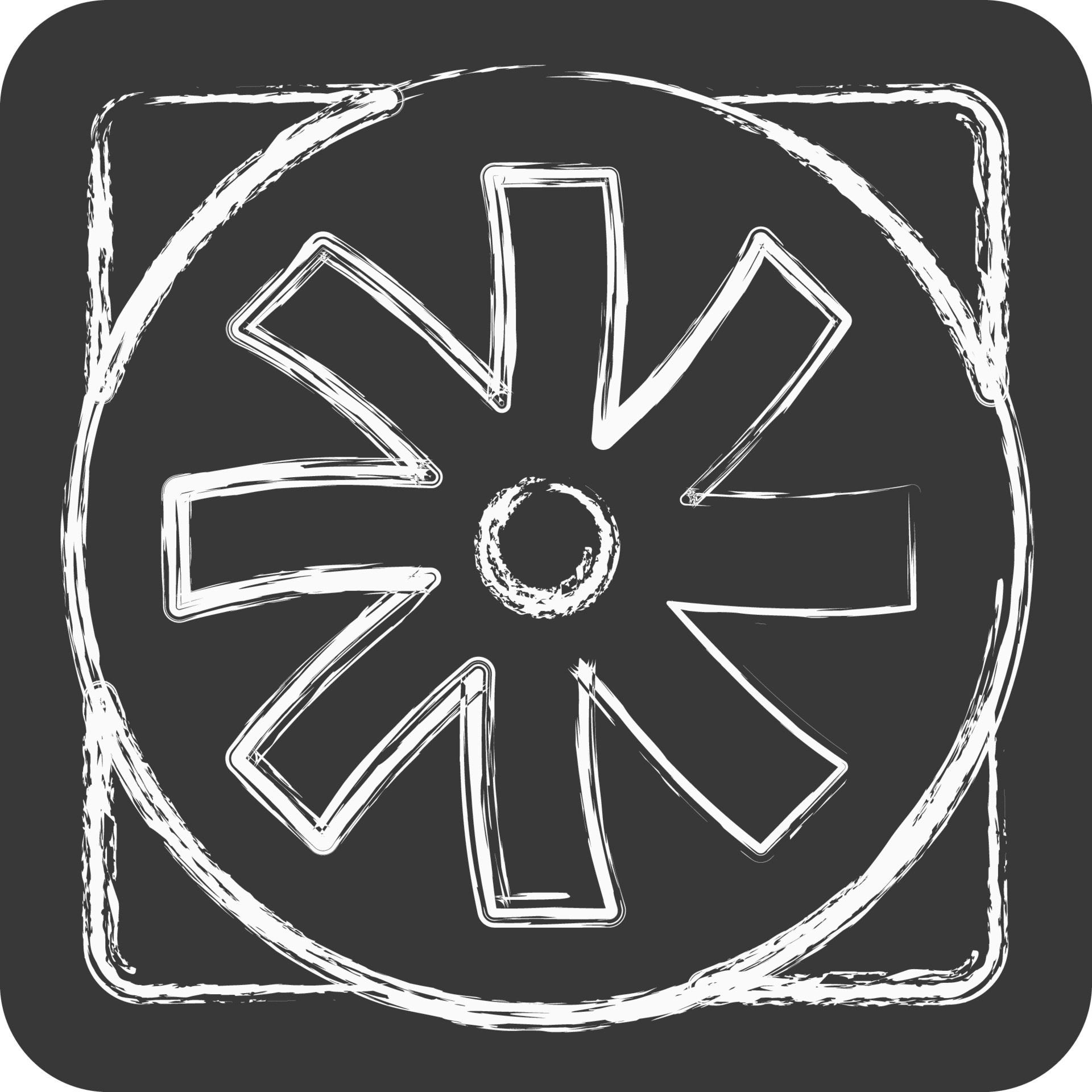 Icon Fan Suitable For Computer Components Symbol Chalk Style Simple Design Editable Design