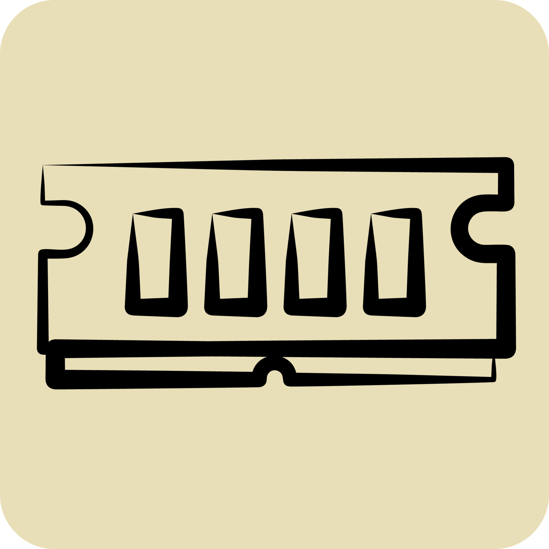 Icon Ram Suitable For Computer Components Symbol Hand Drawn Style Simple Design Editable