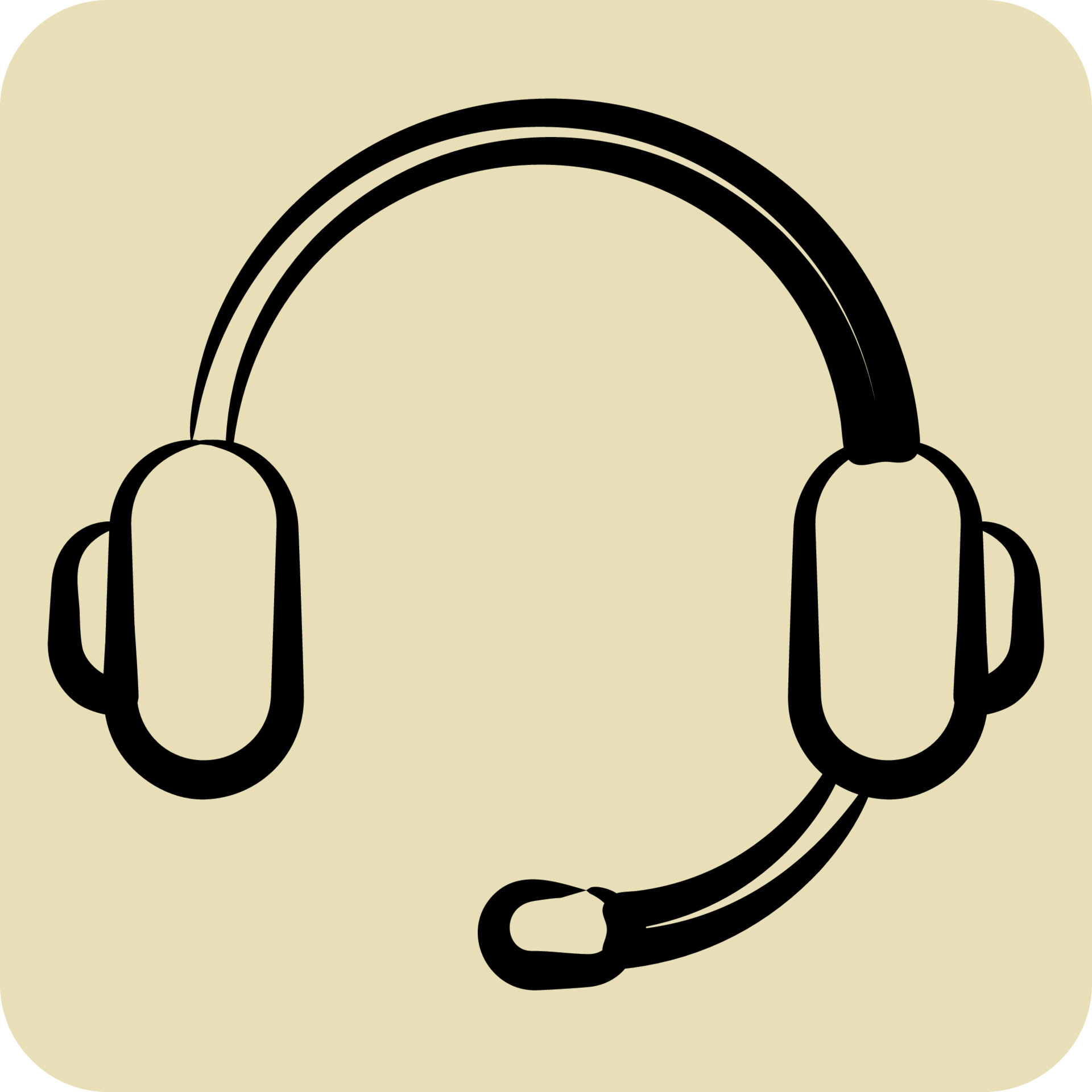 Icon Headphone Suitable For Computer Components Symbol Hand Drawn Style Simple Design