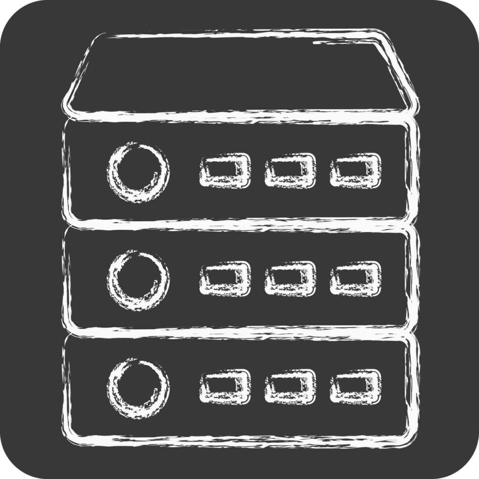 Icon Server Suitable For Computer Components Symbol Chalk Style Simple Design Editable