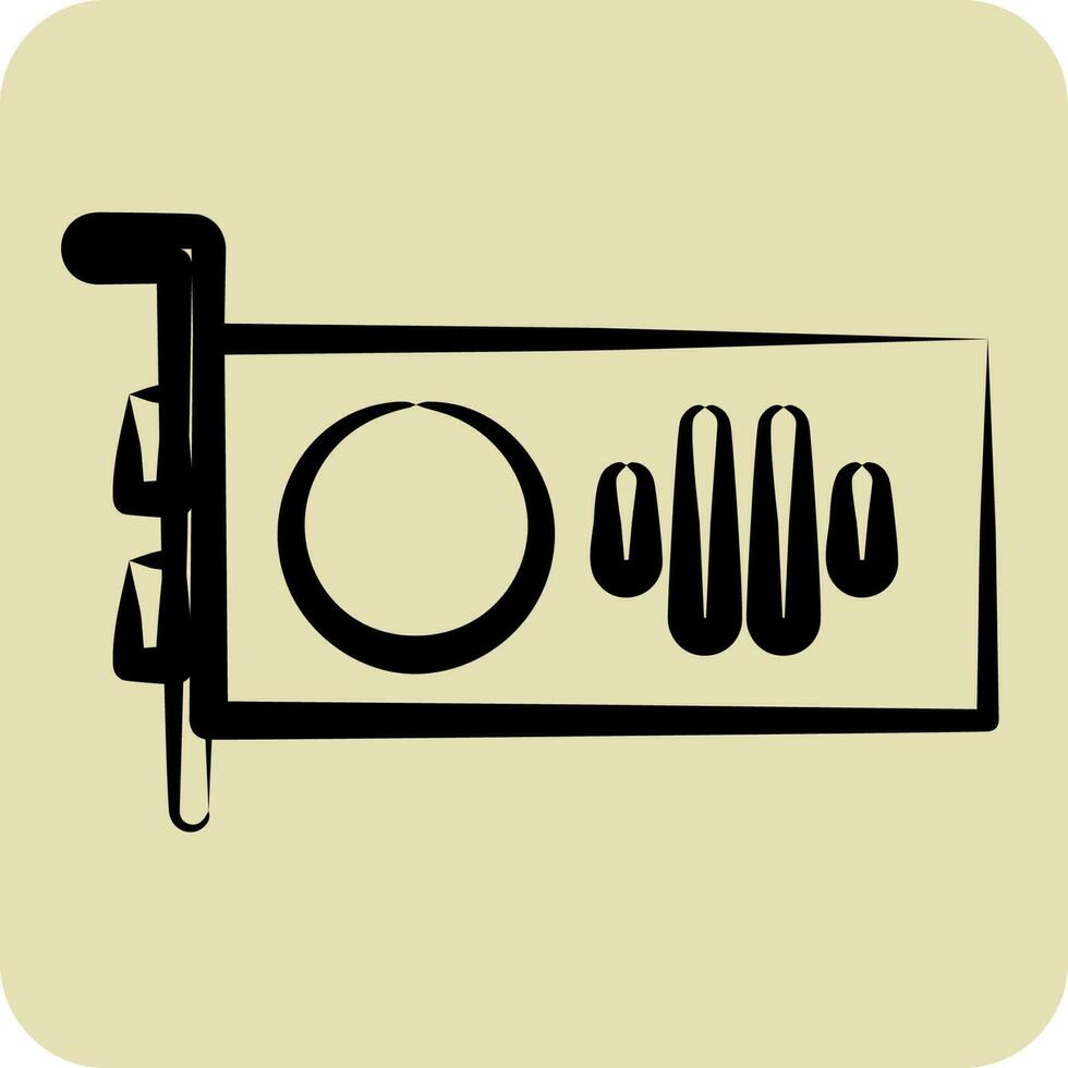 Icon Gpu Suitable For Computer Components Symbol Hand Drawn Style Simple Design Editable
