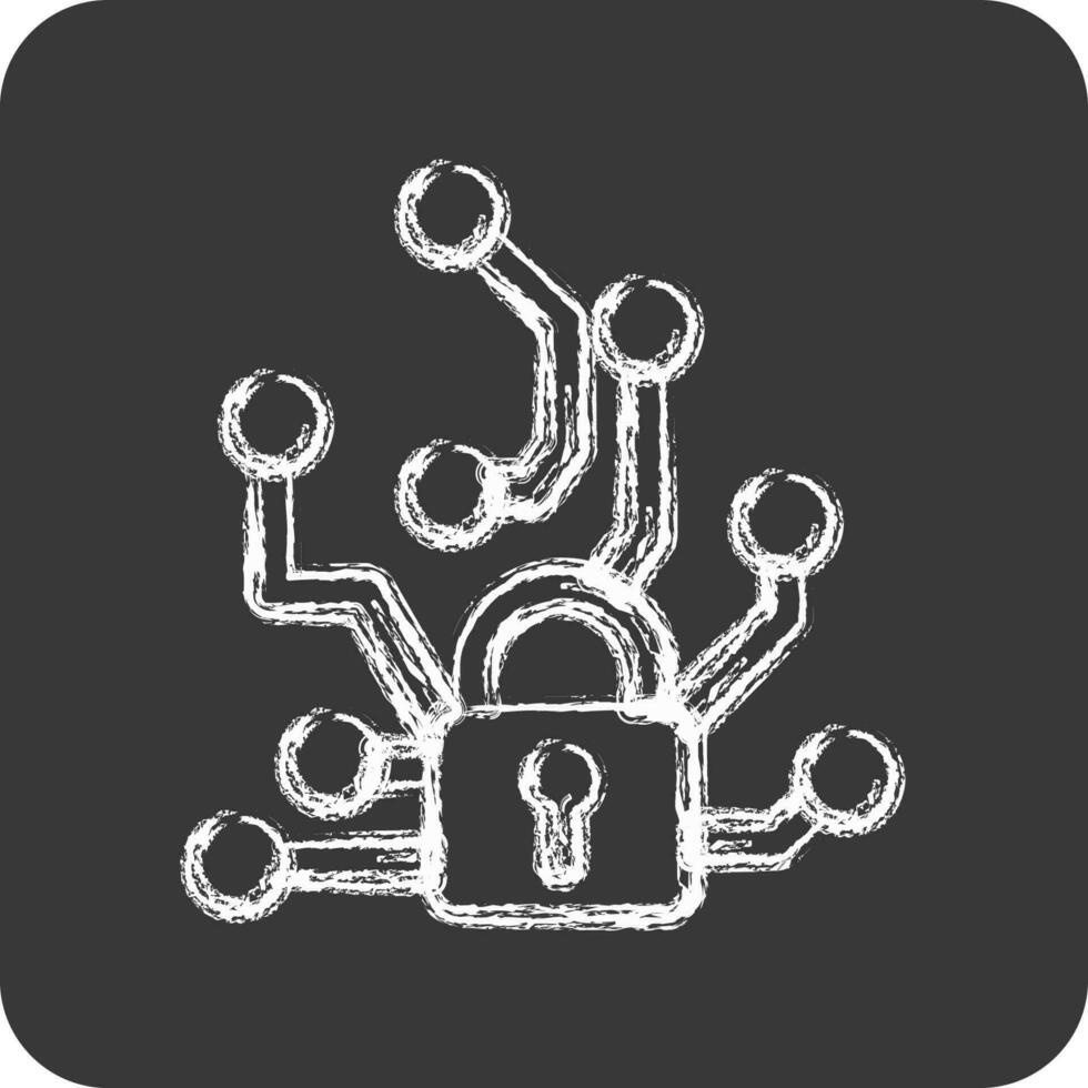 Icon Adversarial Attacks. related to Machine Learning symbol. chalk ...