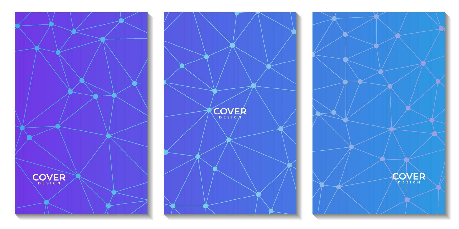 Set Of Covers Abstract Colorful Geometric Background With Triangle Shape Pattern And Molecular