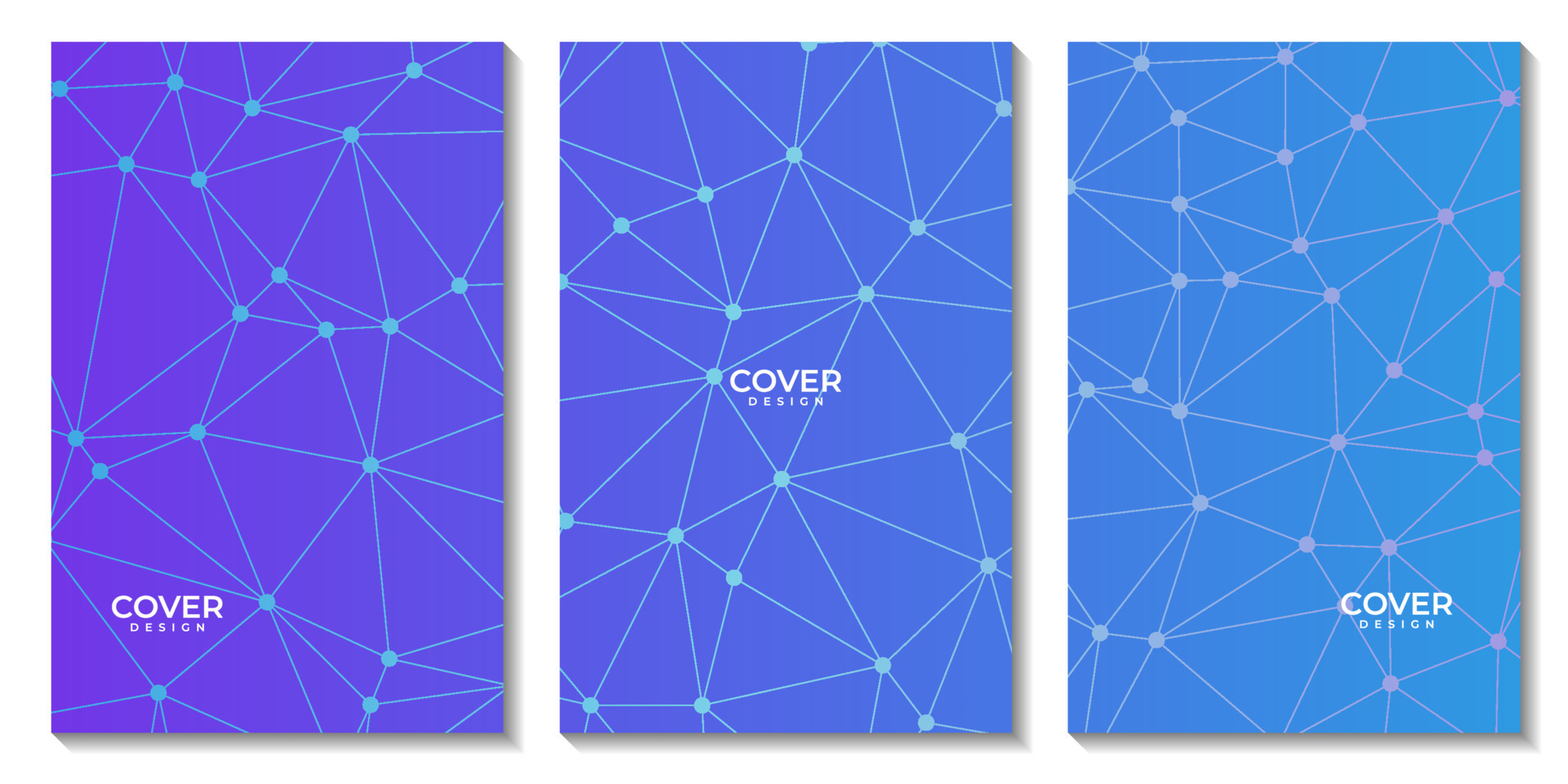 Set Of Covers Abstract Colorful Geometric Background With Triangle Shape Pattern And Molecular
