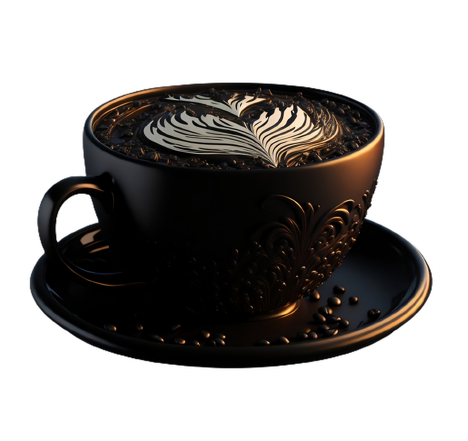 Black Coffee Cup Cartoon3d Realistic Coffee Cup Free Download 23618477 Png
