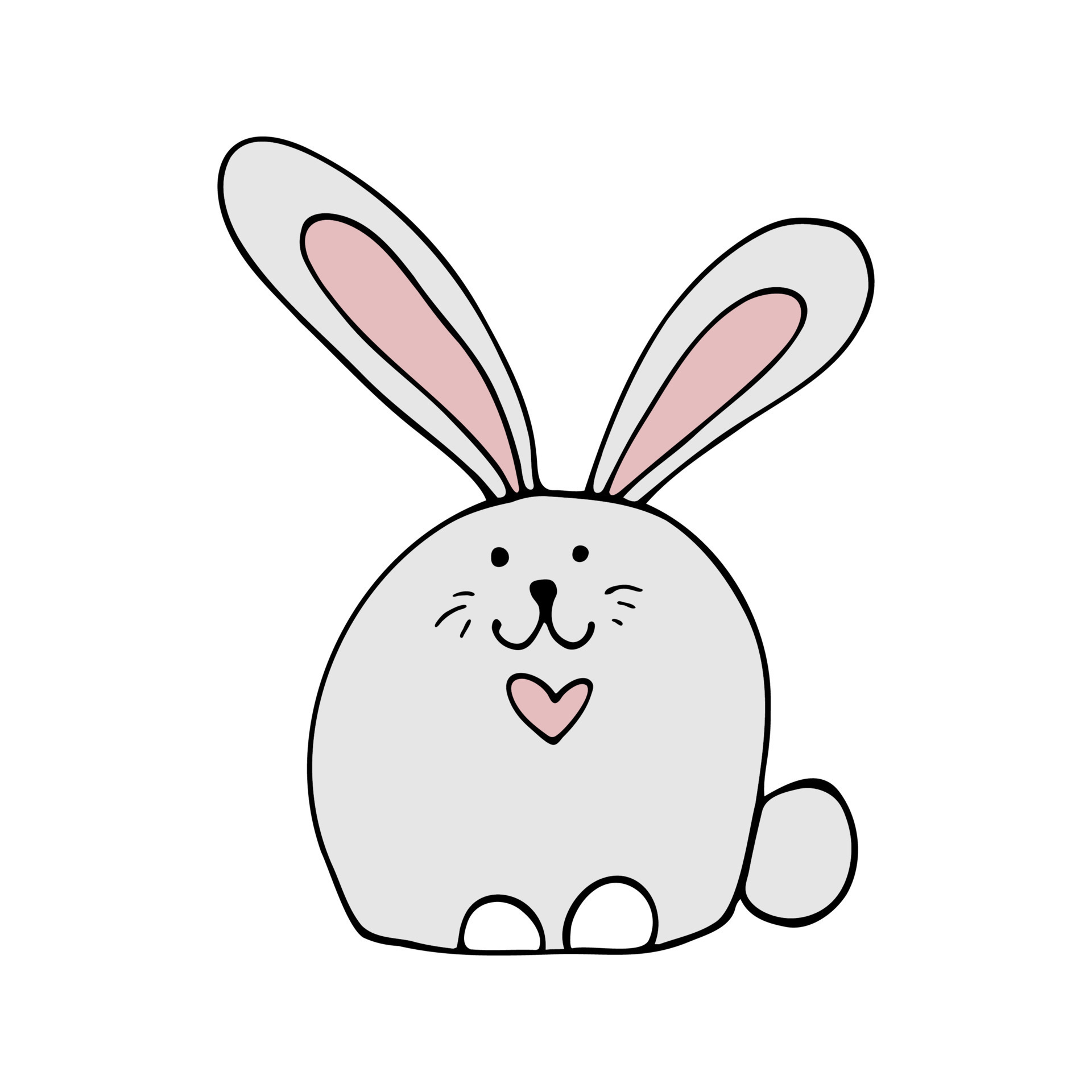 Cute Doodle Bunny For Easter Design. 23624220 Vector Art At Vecteezy